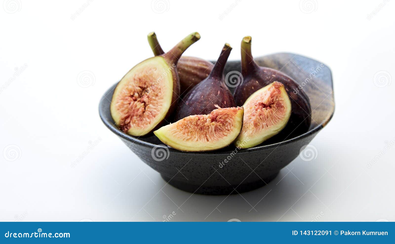 Organic Figs in a Bowl on White Table Stock Image - Image of vegan ...