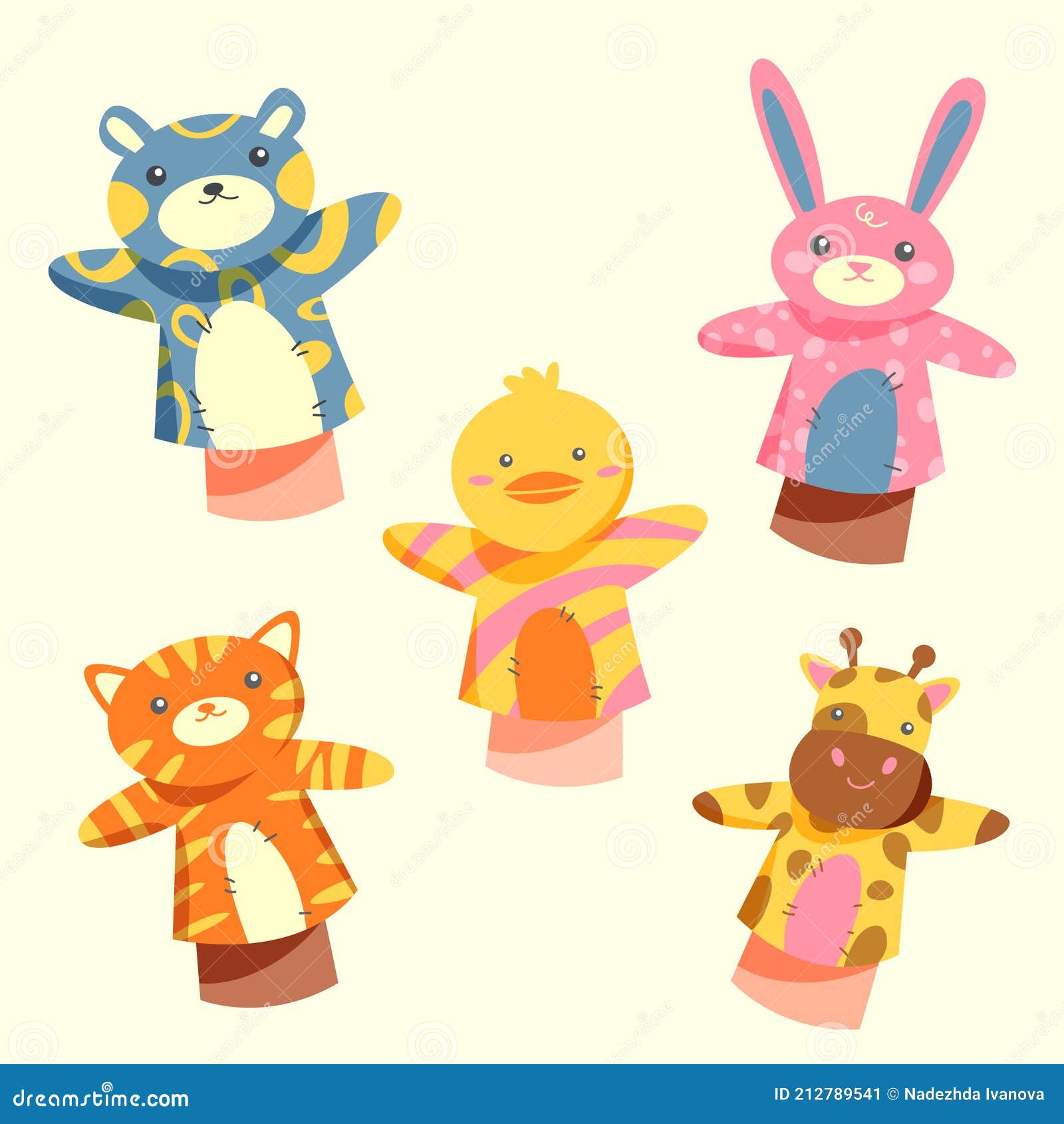 Set Of Hand Puppets Cartoon Vector | CartoonDealer.com #158682627