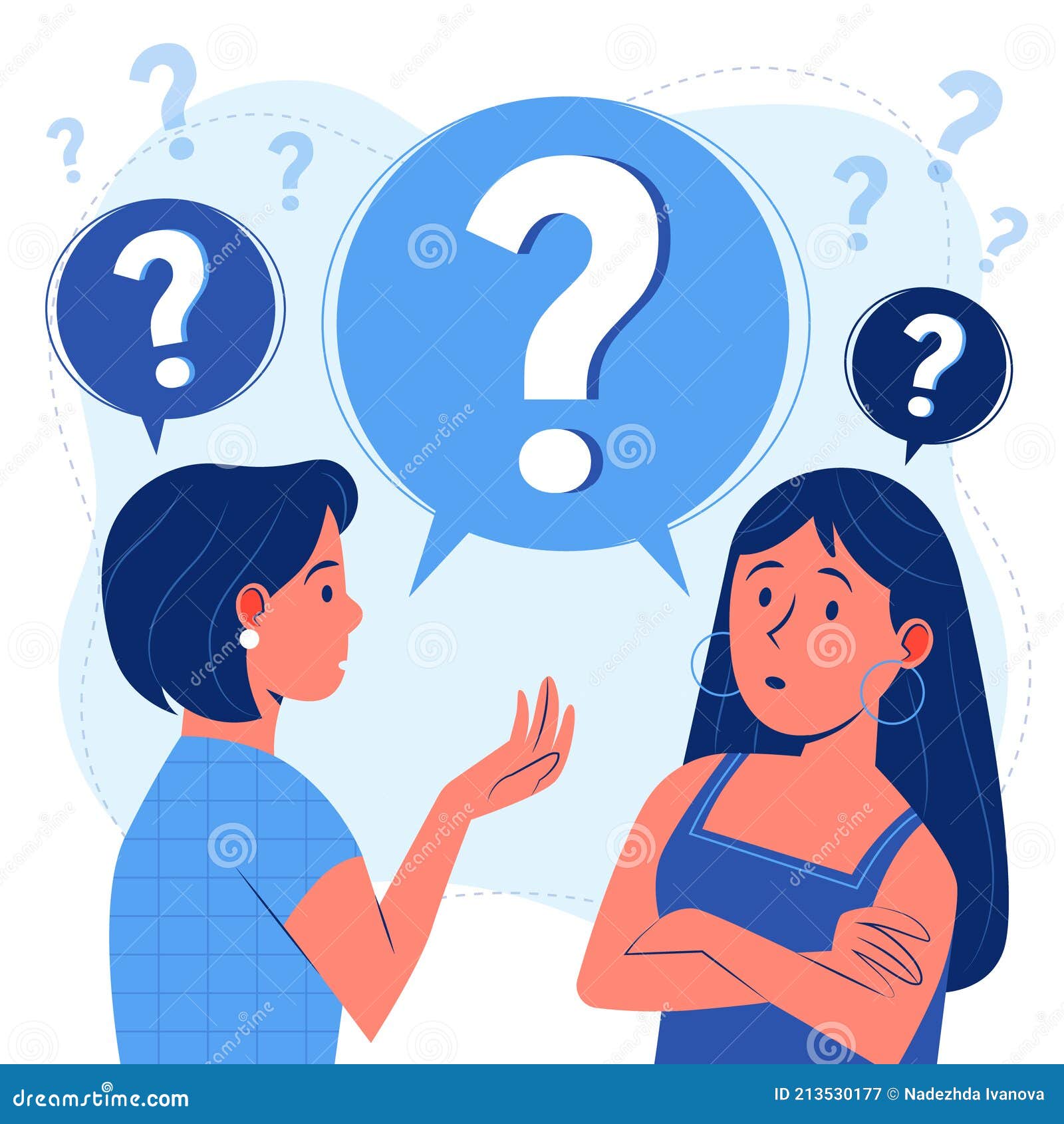 People Asking Questions Around A Huge Question Mark In Computer Cartoon ...