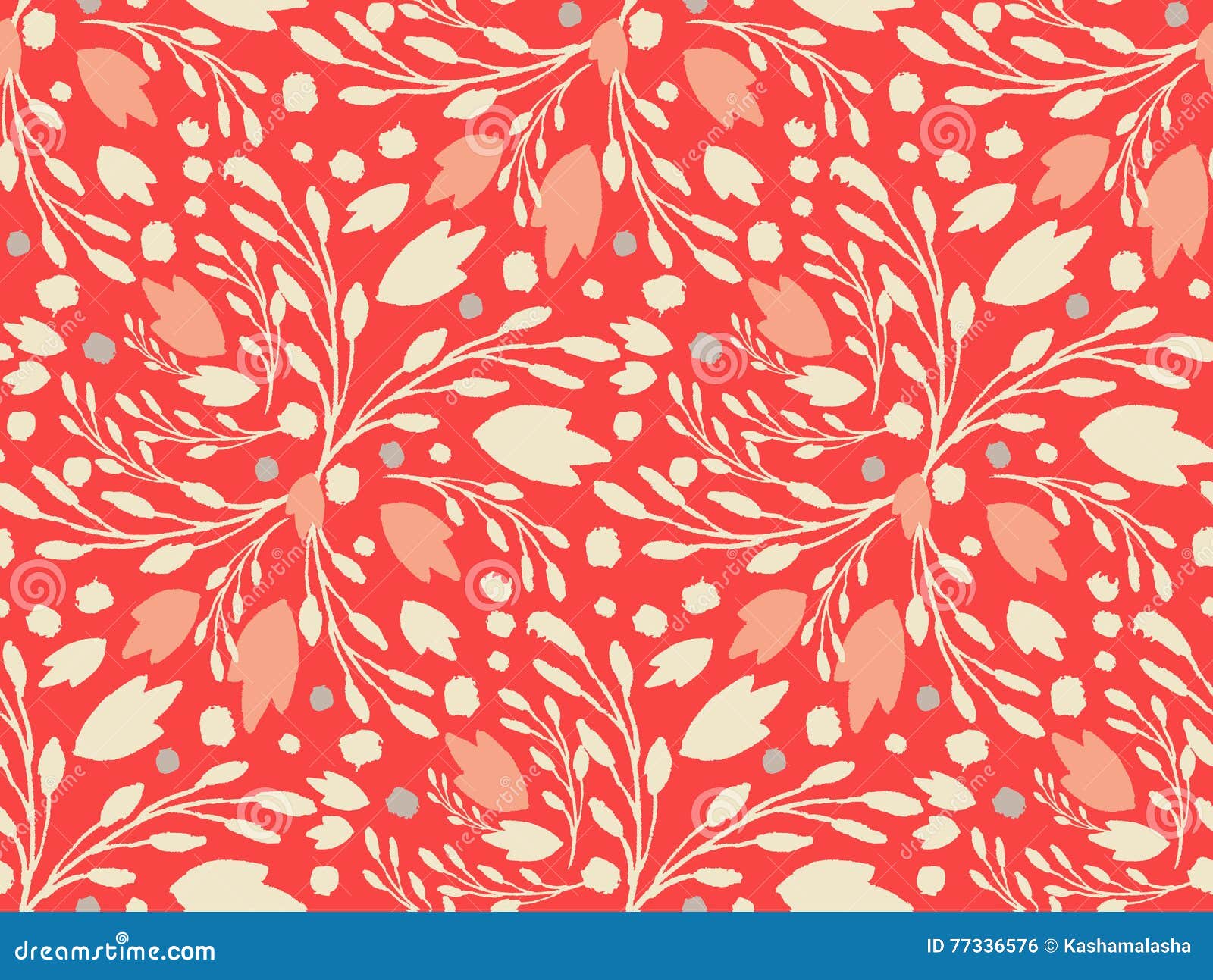Organic Floral Pattern in Rich Warm Colors Stock Vector - Illustration ...
