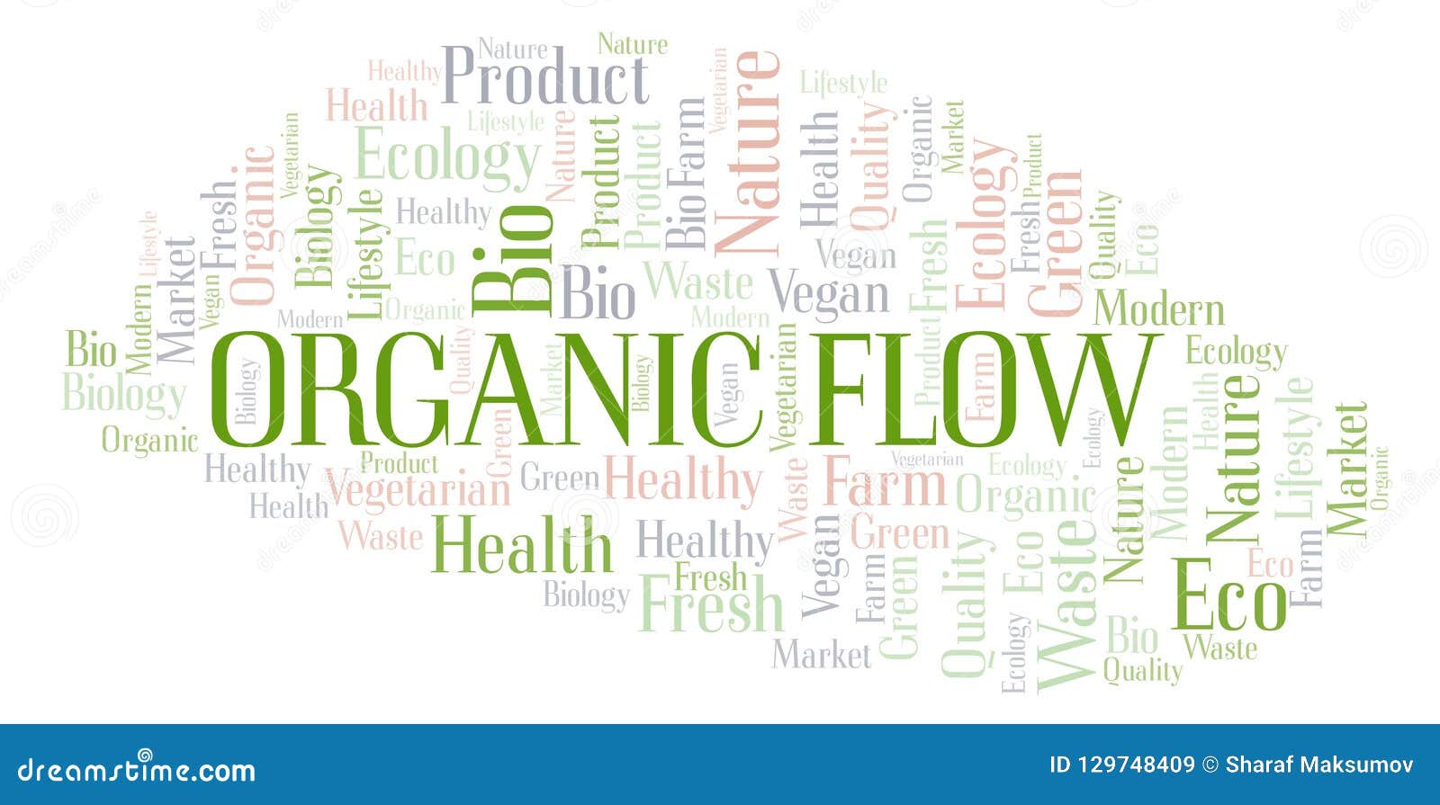 Organic Flow word cloud. stock illustration. Illustration of tagcloud ...