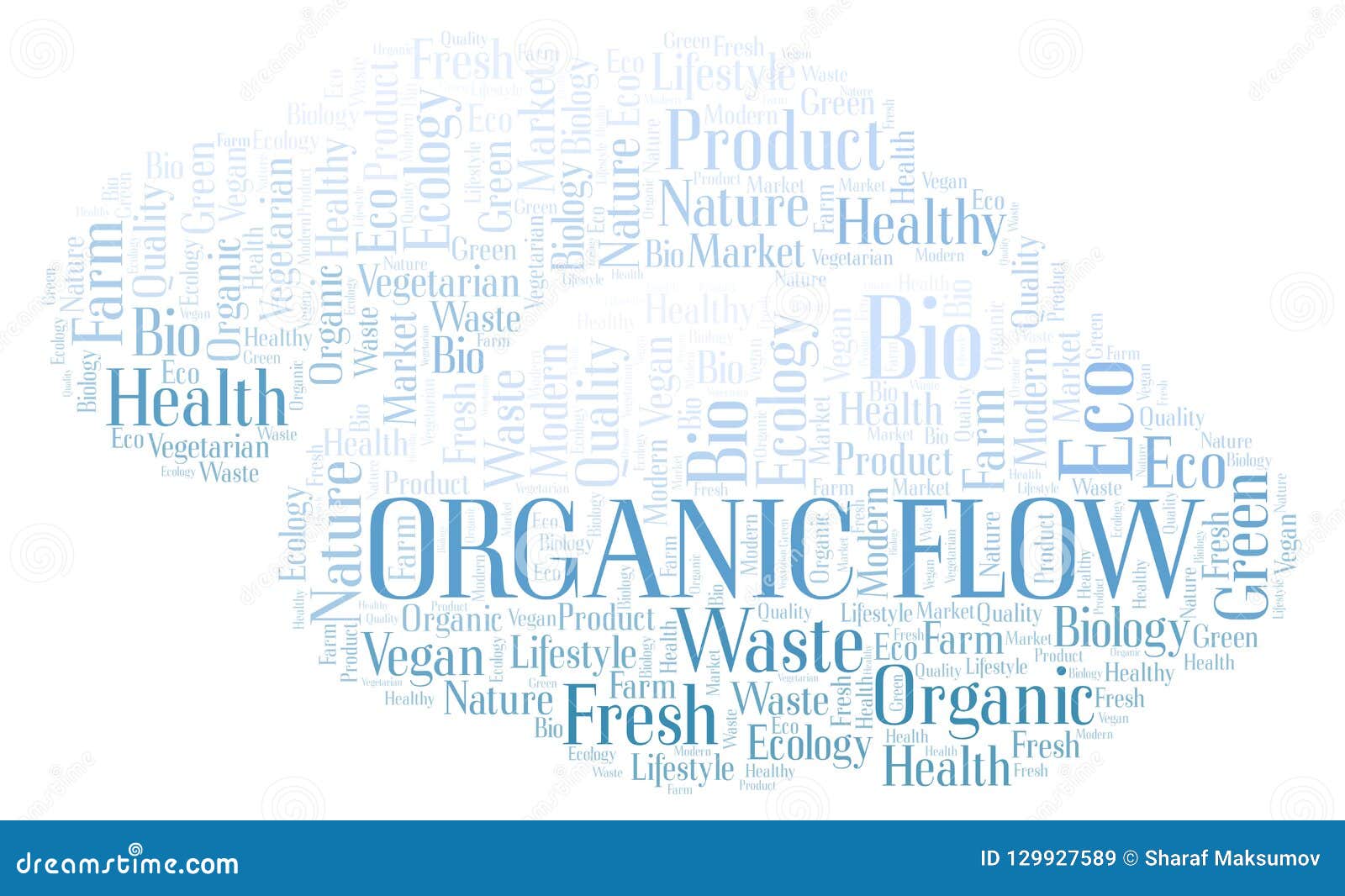 Organic Flow word cloud. stock illustration. Illustration of card ...