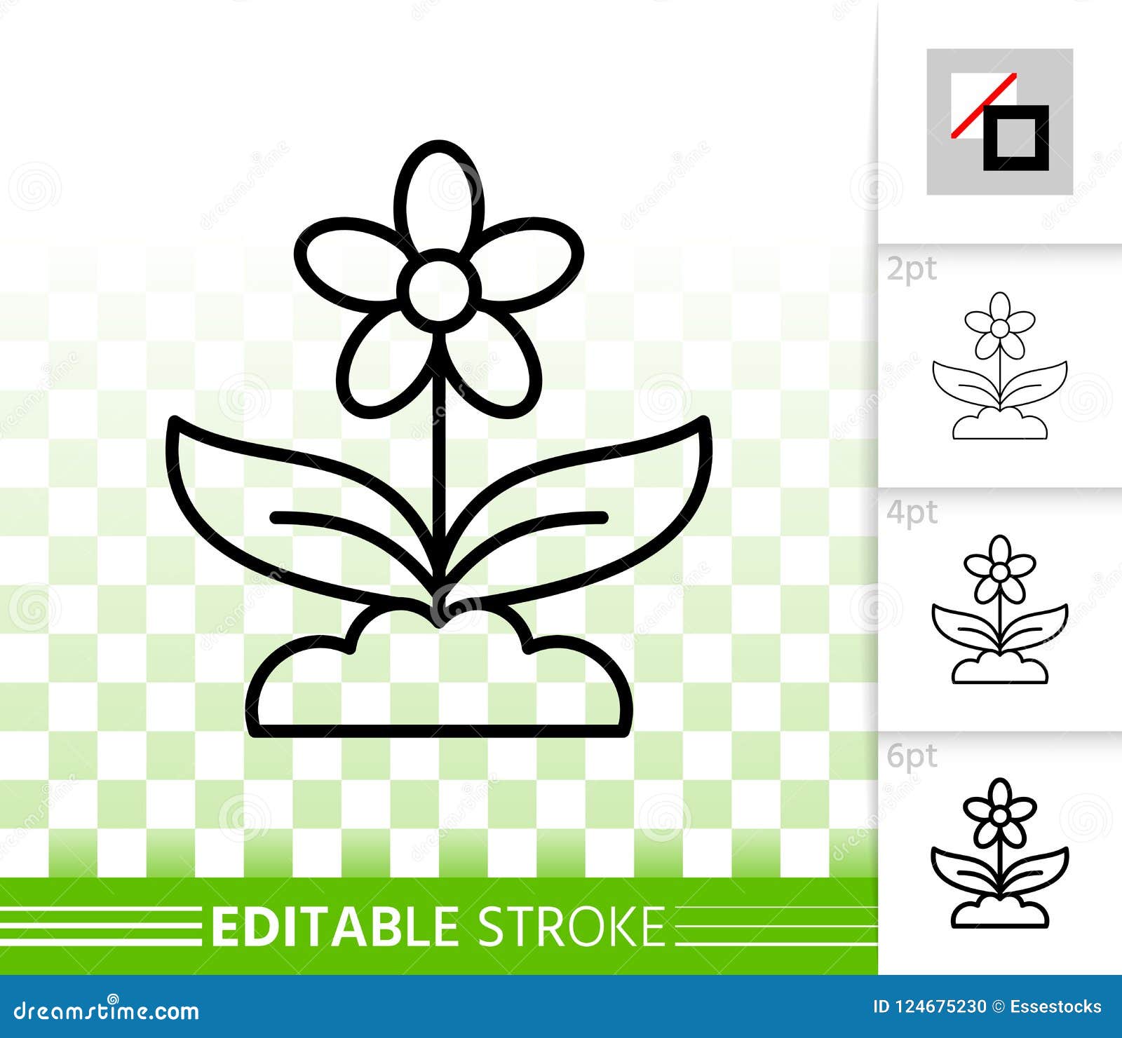 Flower Simple Black Line Vector Icon Stock Vector - Illustration of ...