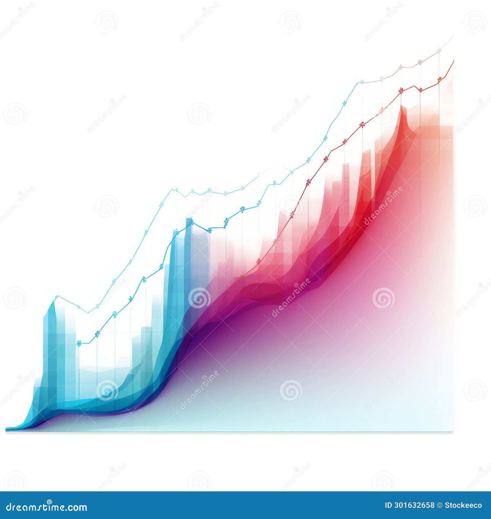 Organic and Flowing Bar Graph with Realistic Color Schemes Stock ...