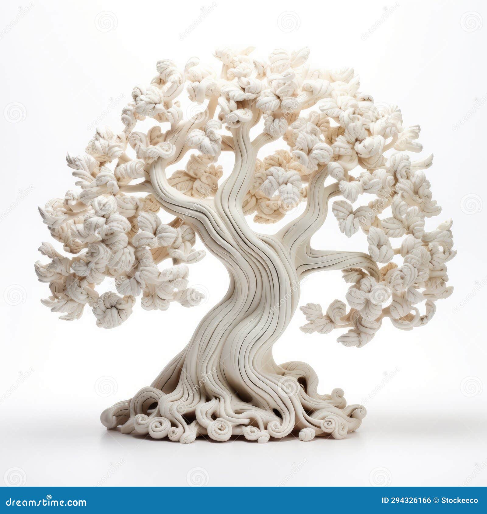 Organic Flowing Forms: Ceramics Tree Carving with Monochromatic Color ...