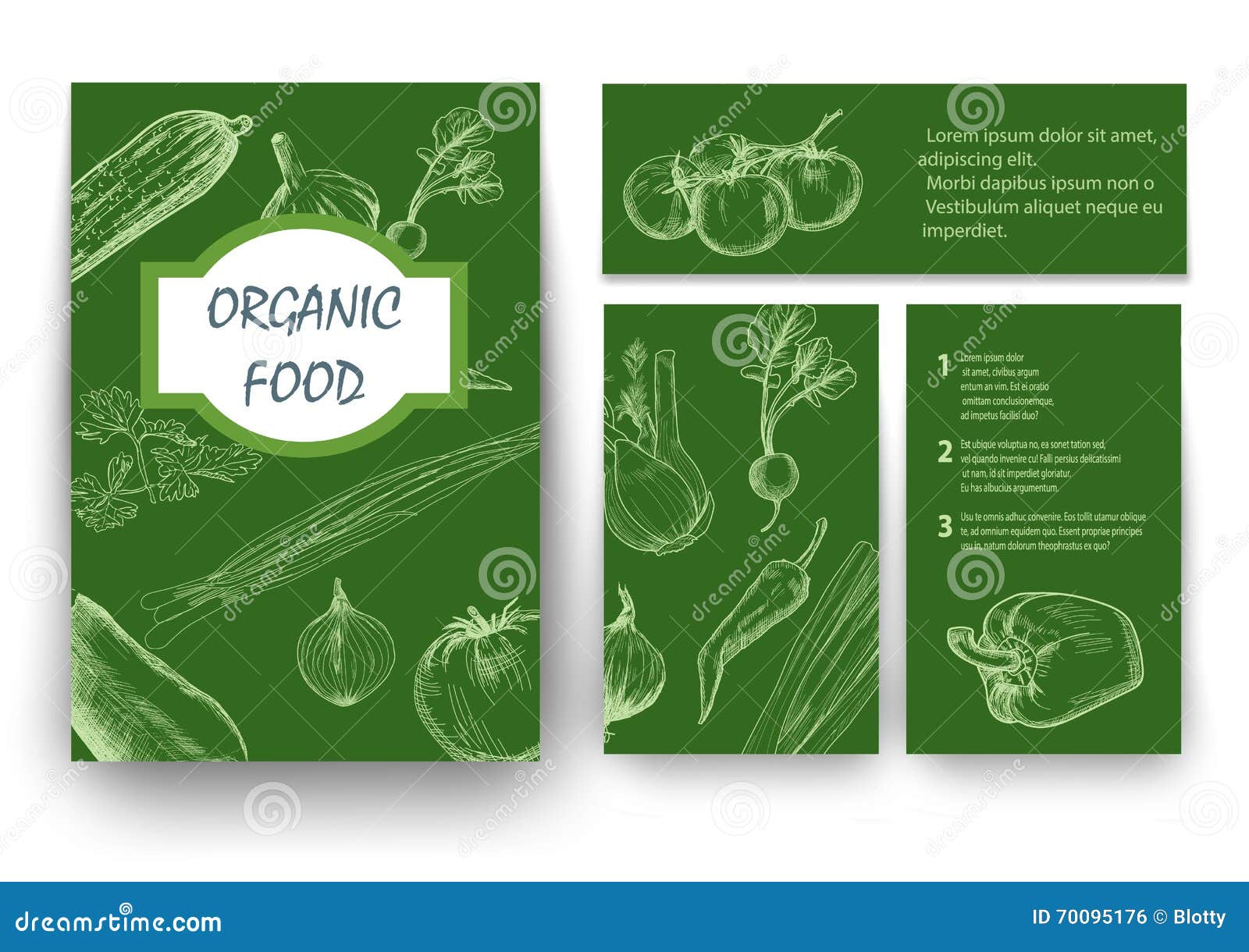 Organic Food Brochure for Design Stock Vector - Illustration of ...