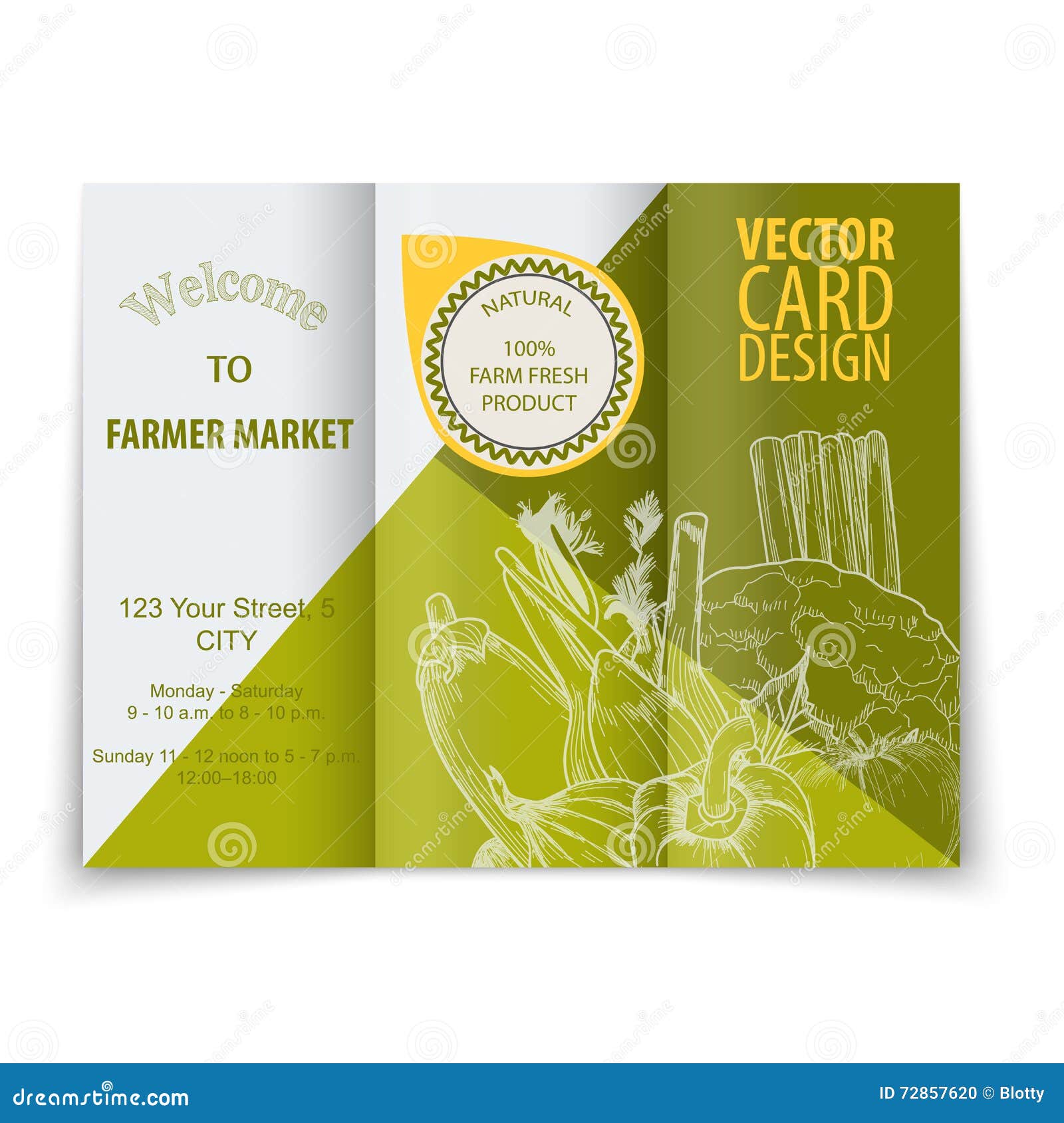 Organic Food Concept Brochure and Flyer Template. Stock Vector ...