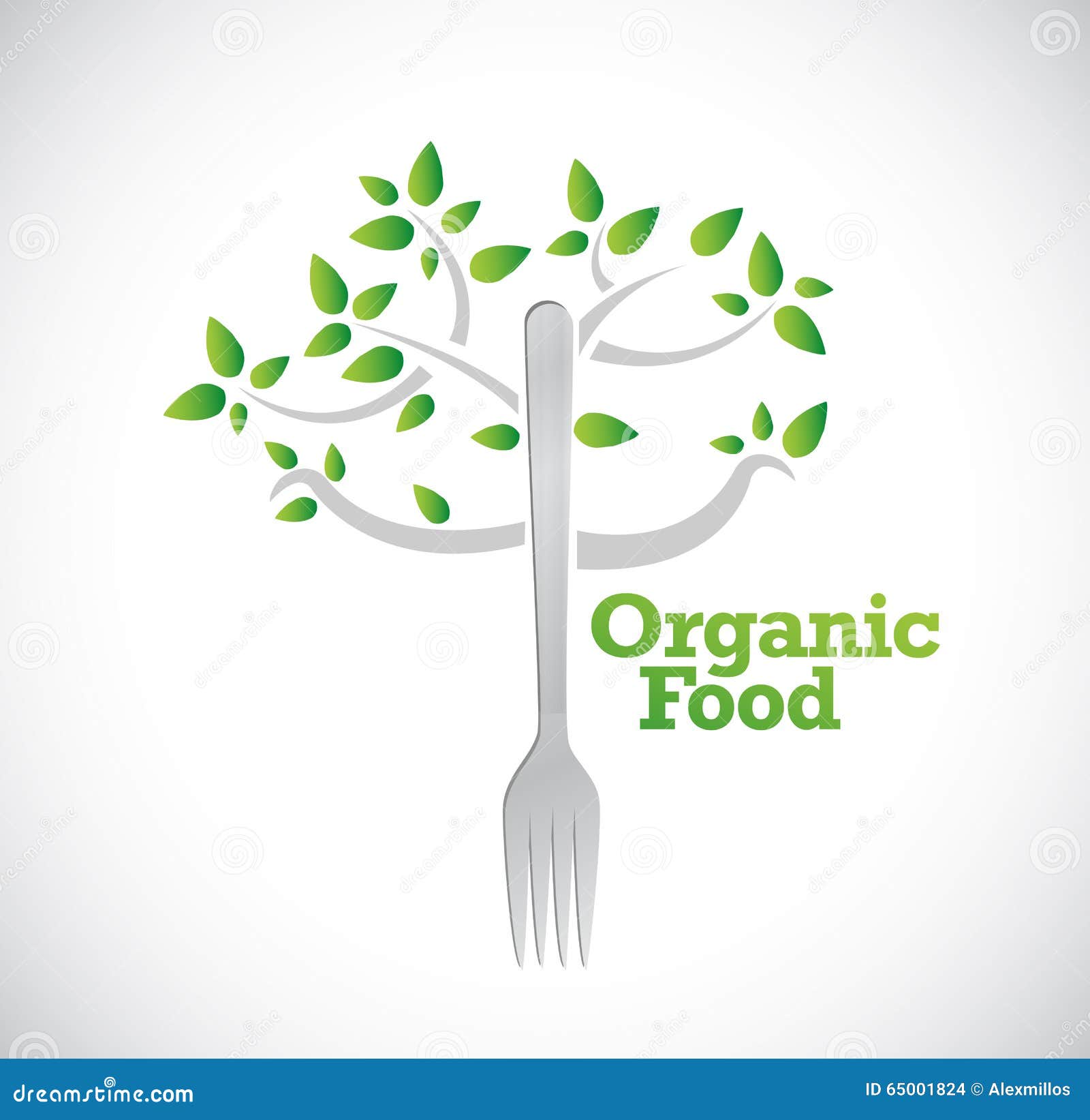 Organic Food Fork Tree Illustration Stock Illustration - Illustration ...