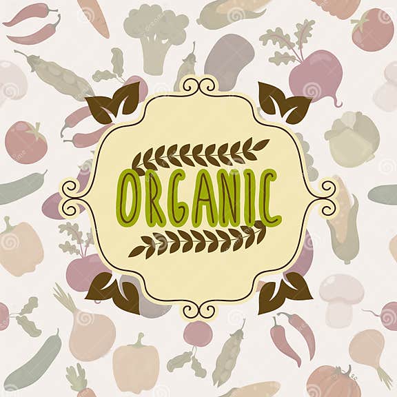Organic Food Frame. Vegetables Seamless Pattern Stock Vector ...
