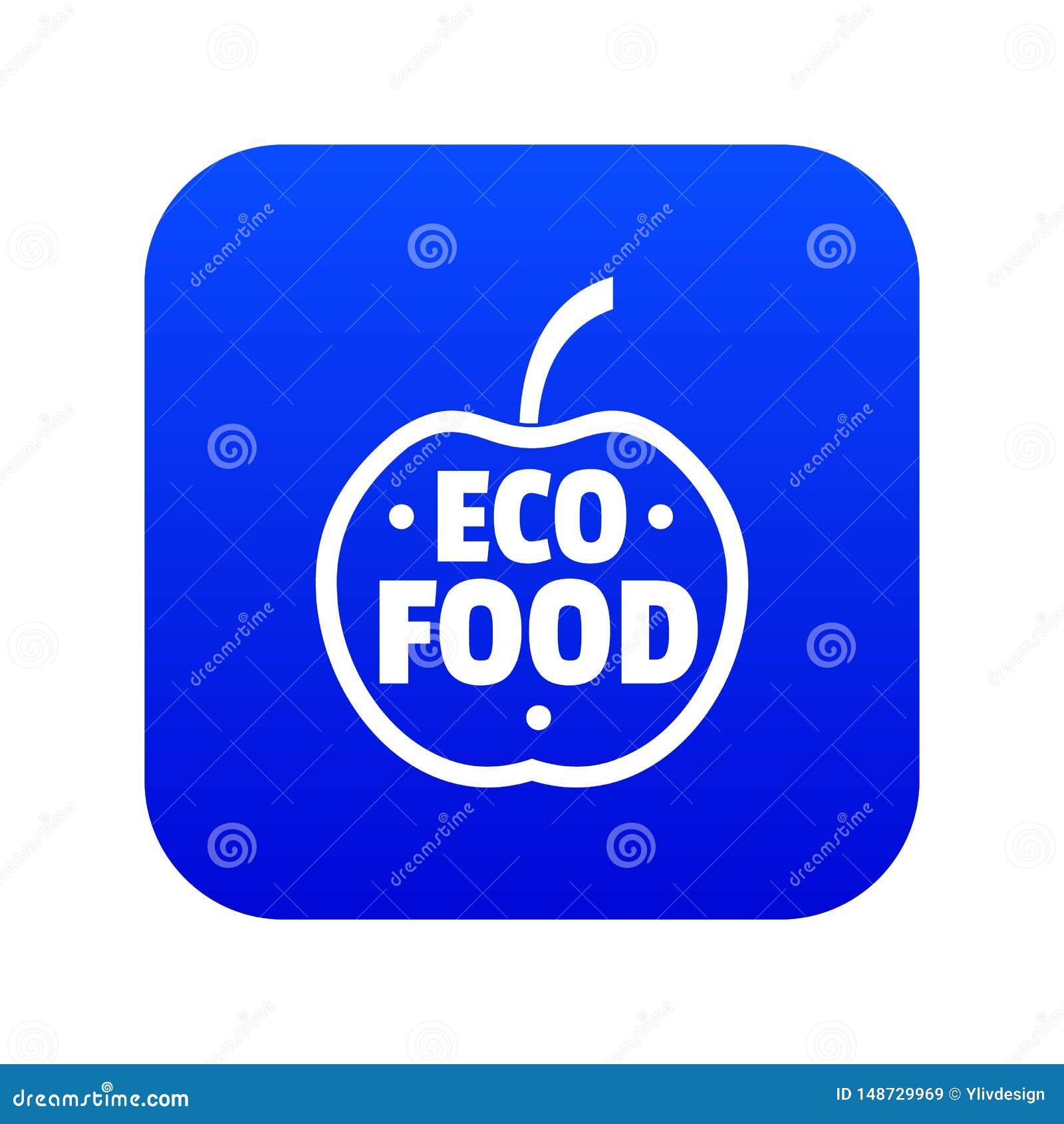 Organic Food Icon Blue Vector Stock Vector - Illustration of farm ...
