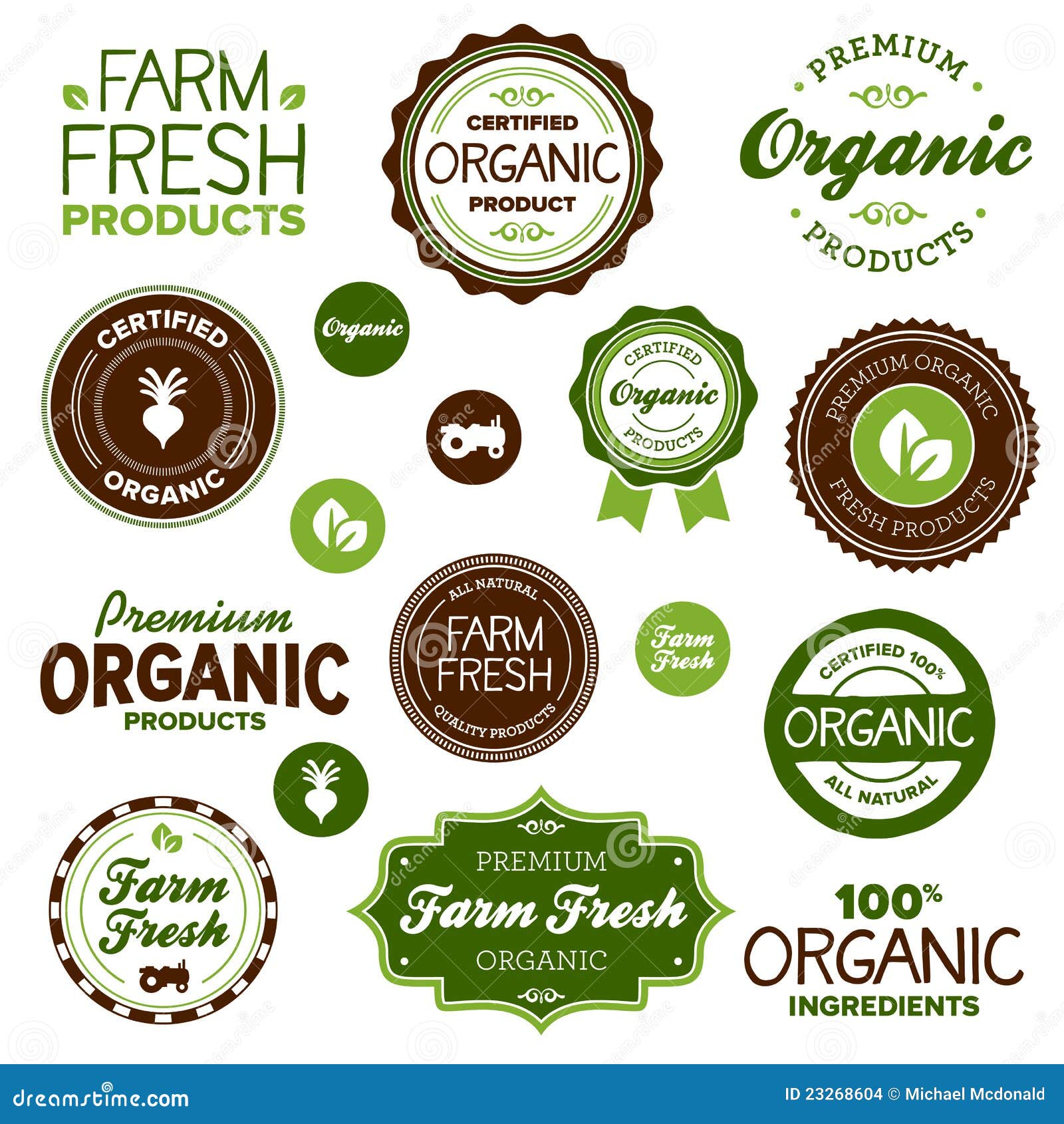 Organic food labels stock vector. Illustration of premium - 23268604