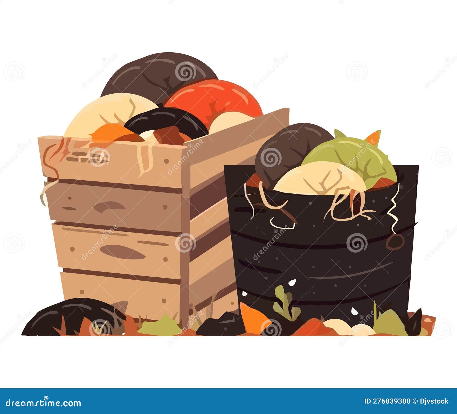 Organic Food for Waste Composting Stock Vector - Illustration of ...