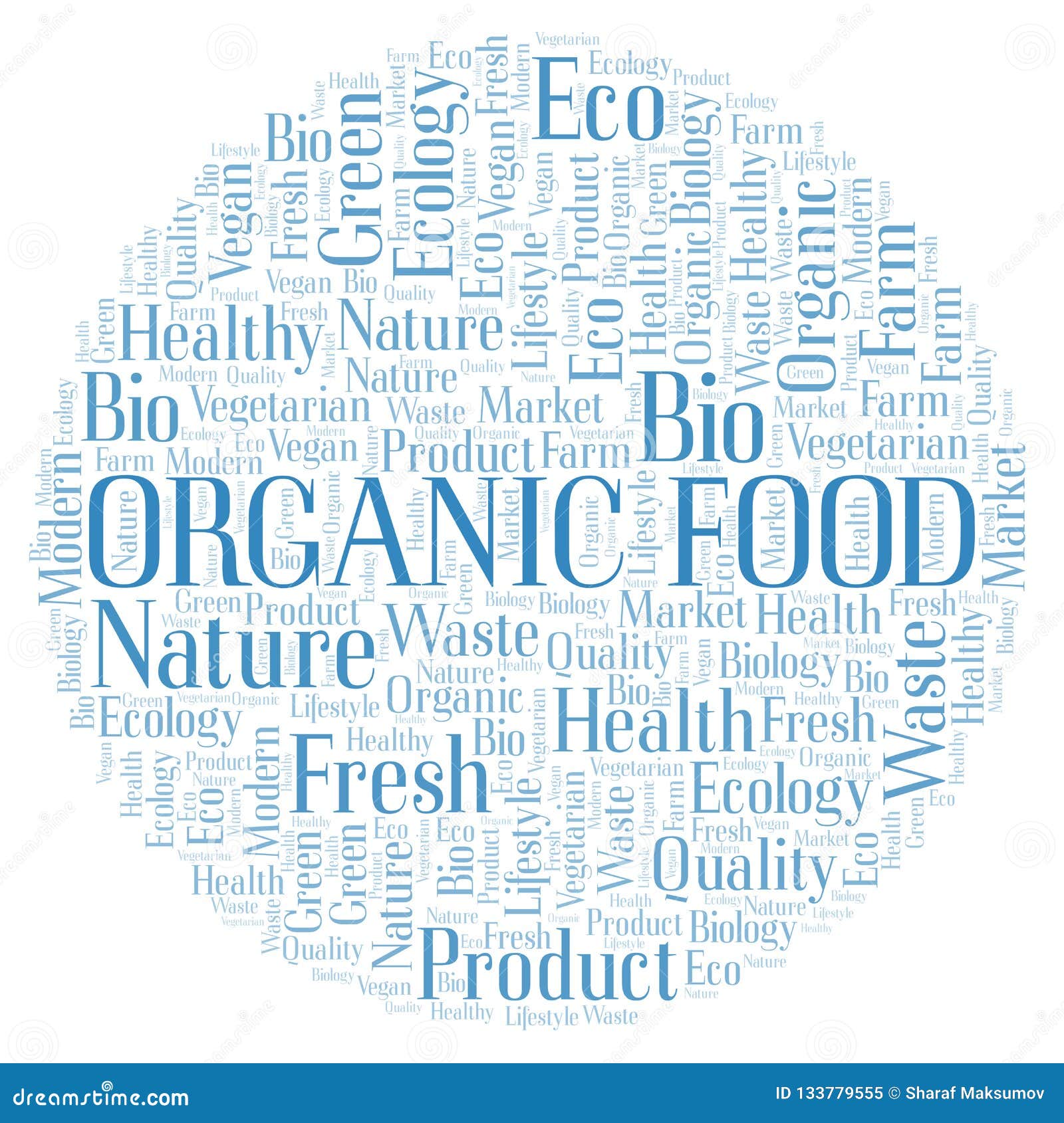 Organic Food word cloud stock illustration. Illustration of text ...