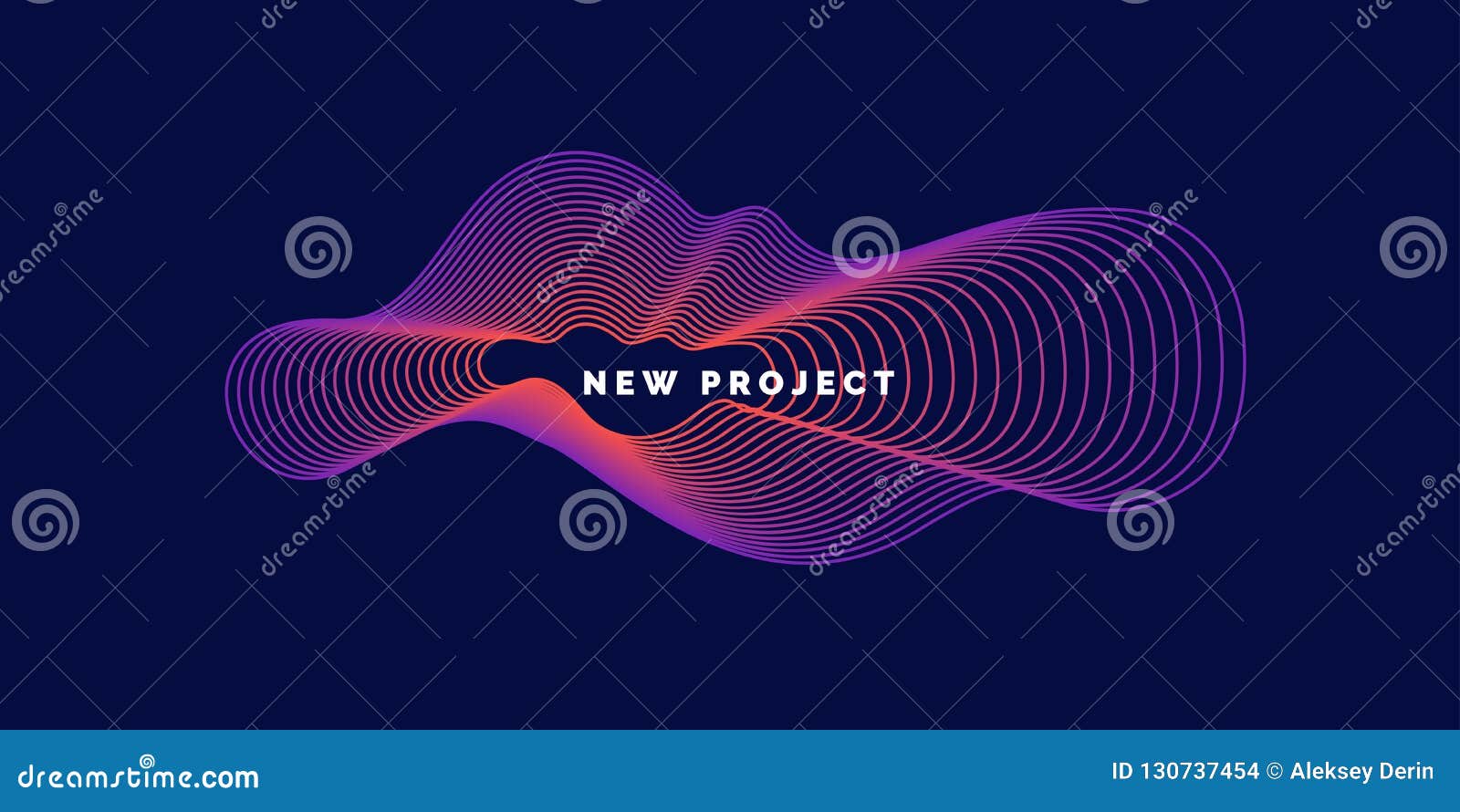 Organic Forms with Dynamic Waves and Lines on a Dark Background. Stock ...