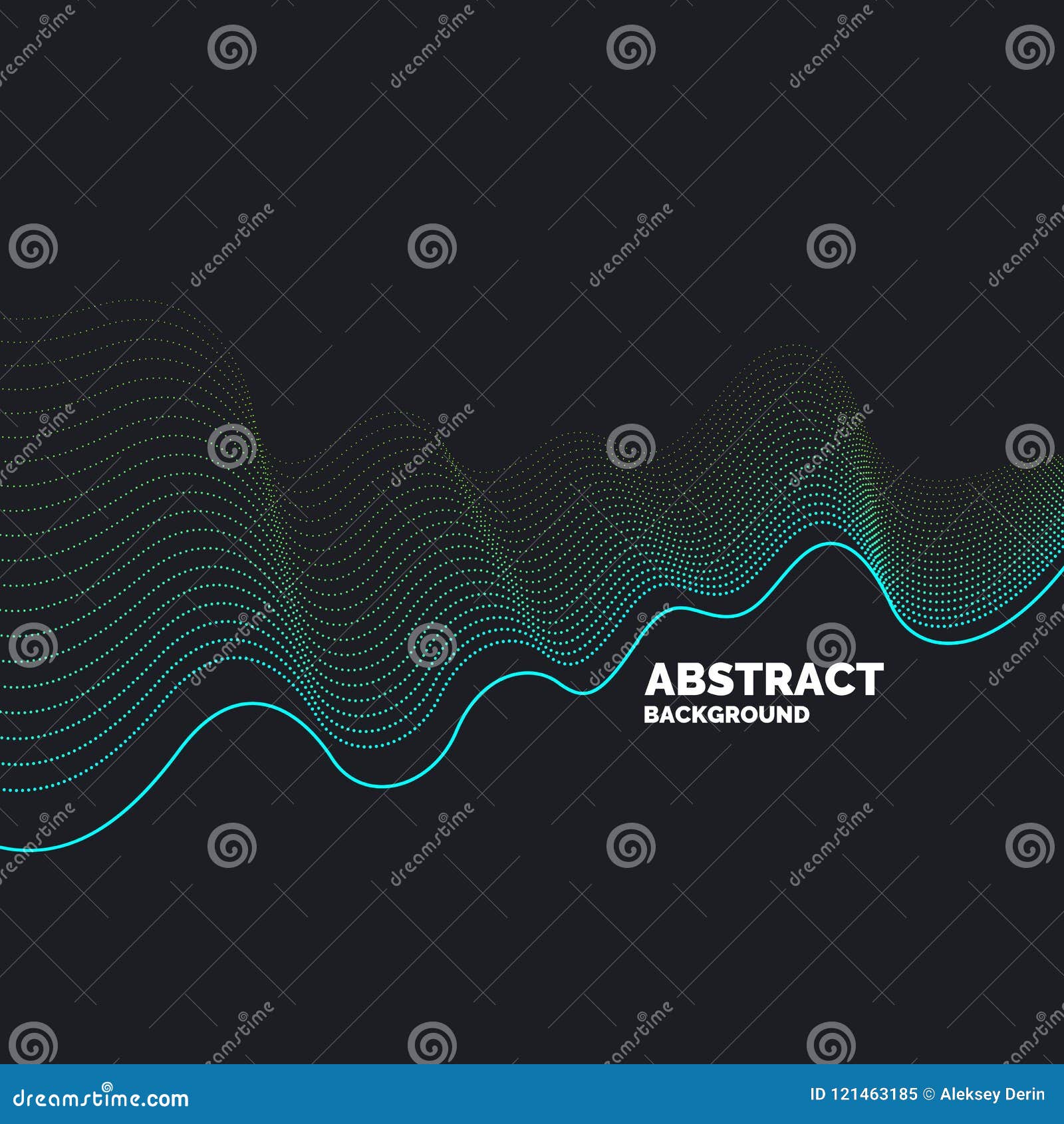 Organic Forms with Dynamic Waves and Lines on a Dark Background. Vector ...