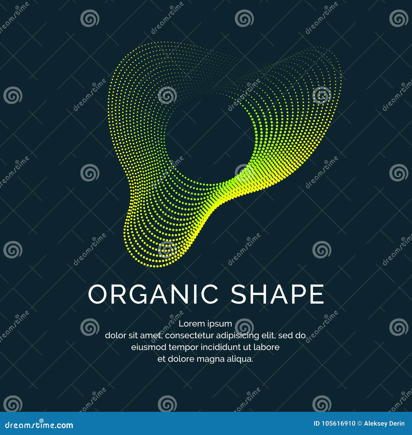 Organic Forms with Dynamic Waves and Lines on a Dark Background. Vector ...