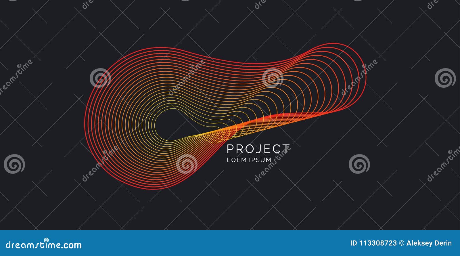 Organic Forms with Dynamic Waves and Lines on a Dark Background. Vector ...