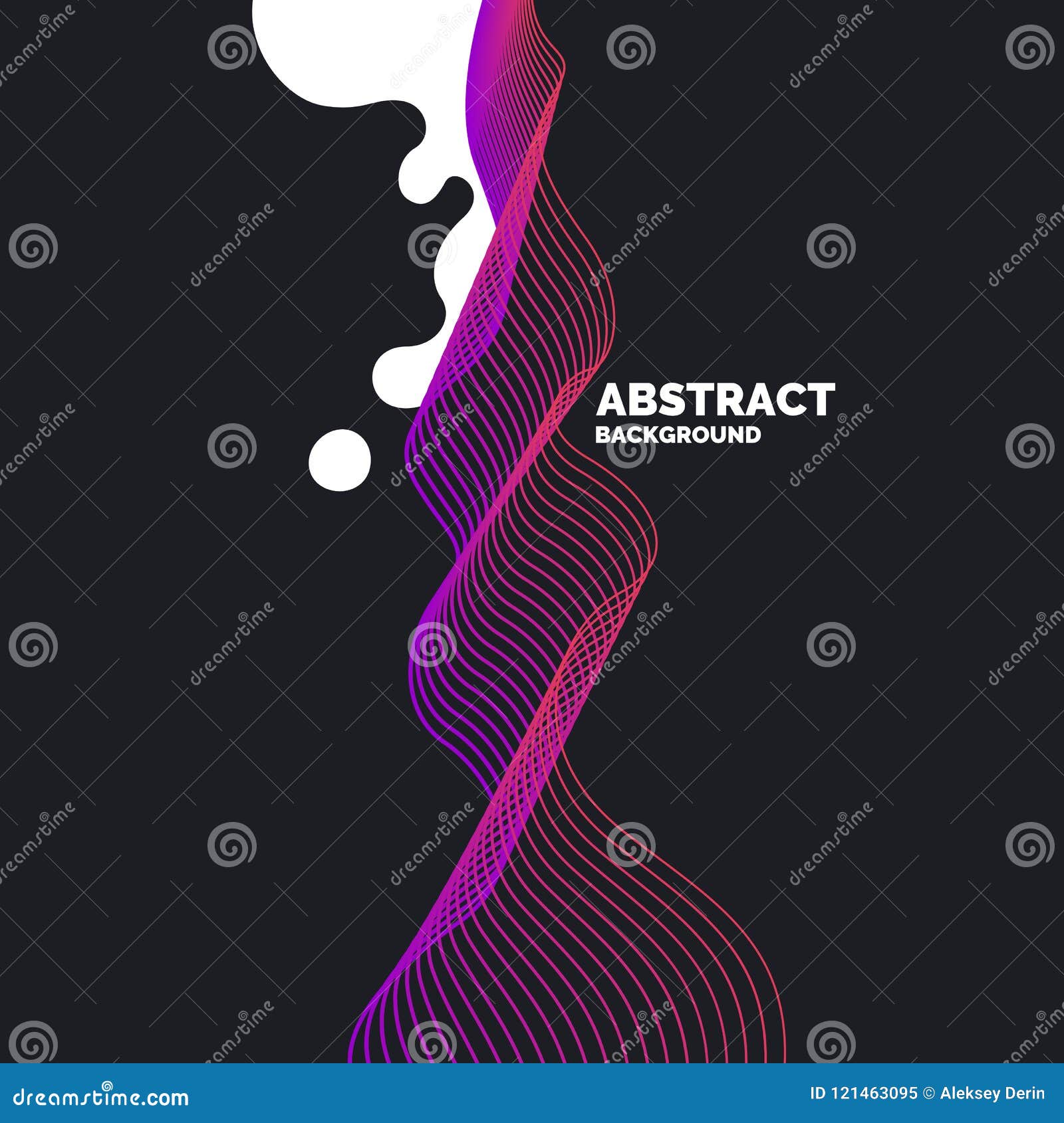 Organic Forms with Dynamic Waves and Lines on a Dark Background. Vector ...