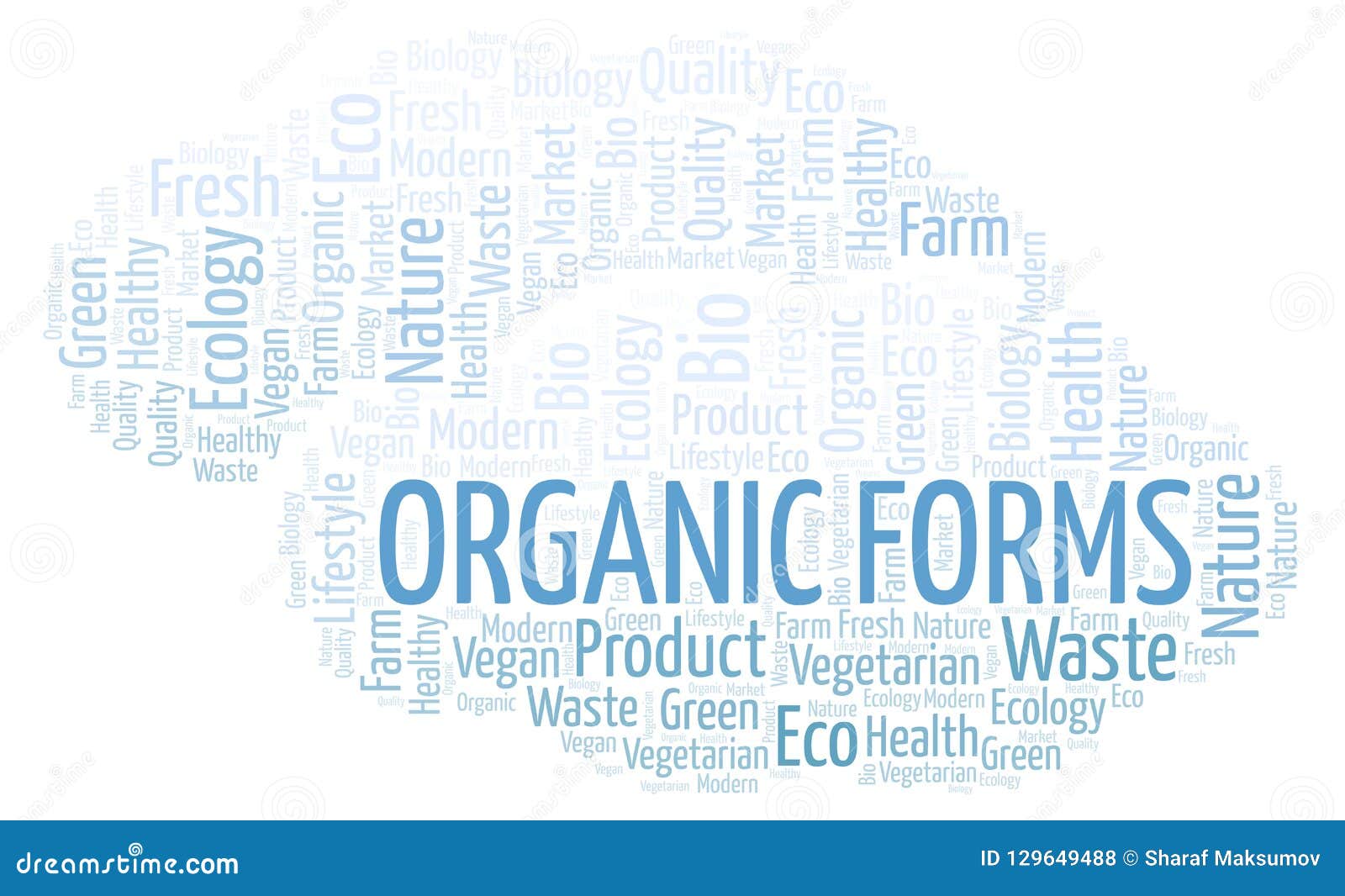 Organic Forms word cloud. stock illustration. Illustration of collage ...