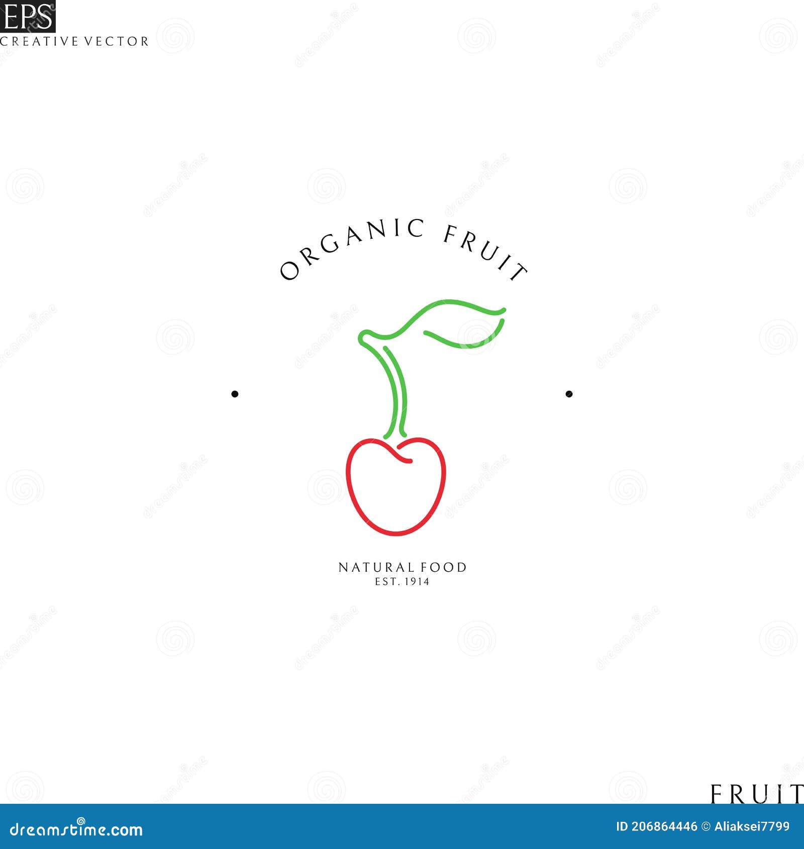 Organic Fruit. Logo Template Stock Vector - Illustration of fruit ...