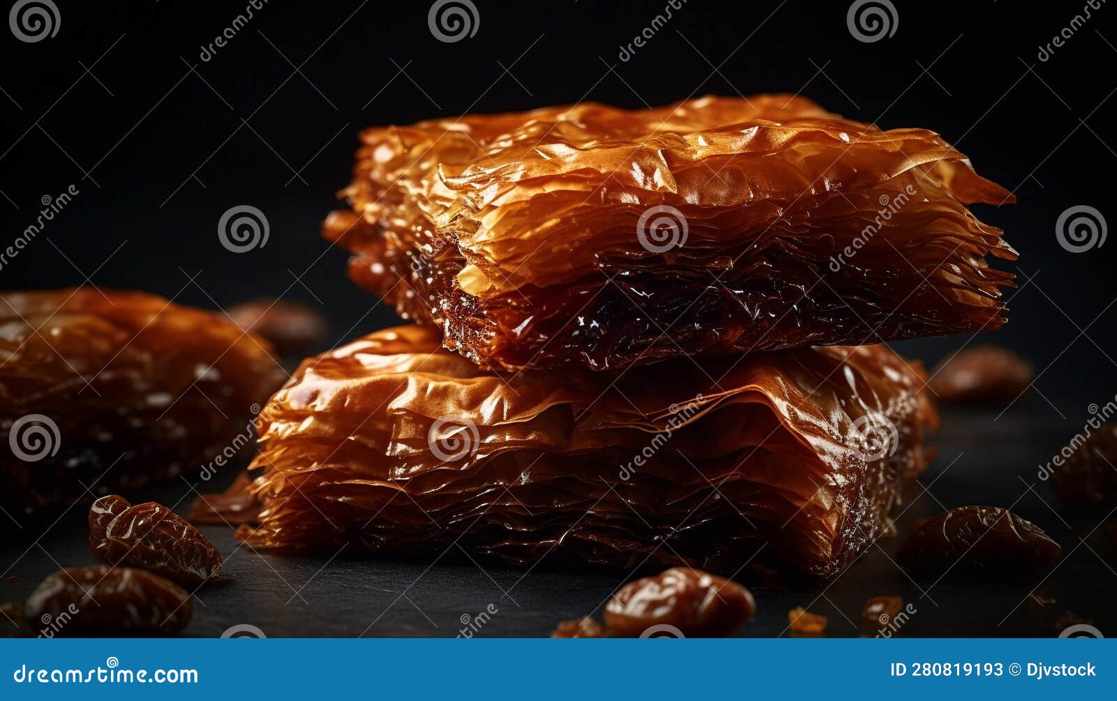 Organic Fruit Stack, Homemade Dessert Indulgence, Caramelized Honey ...