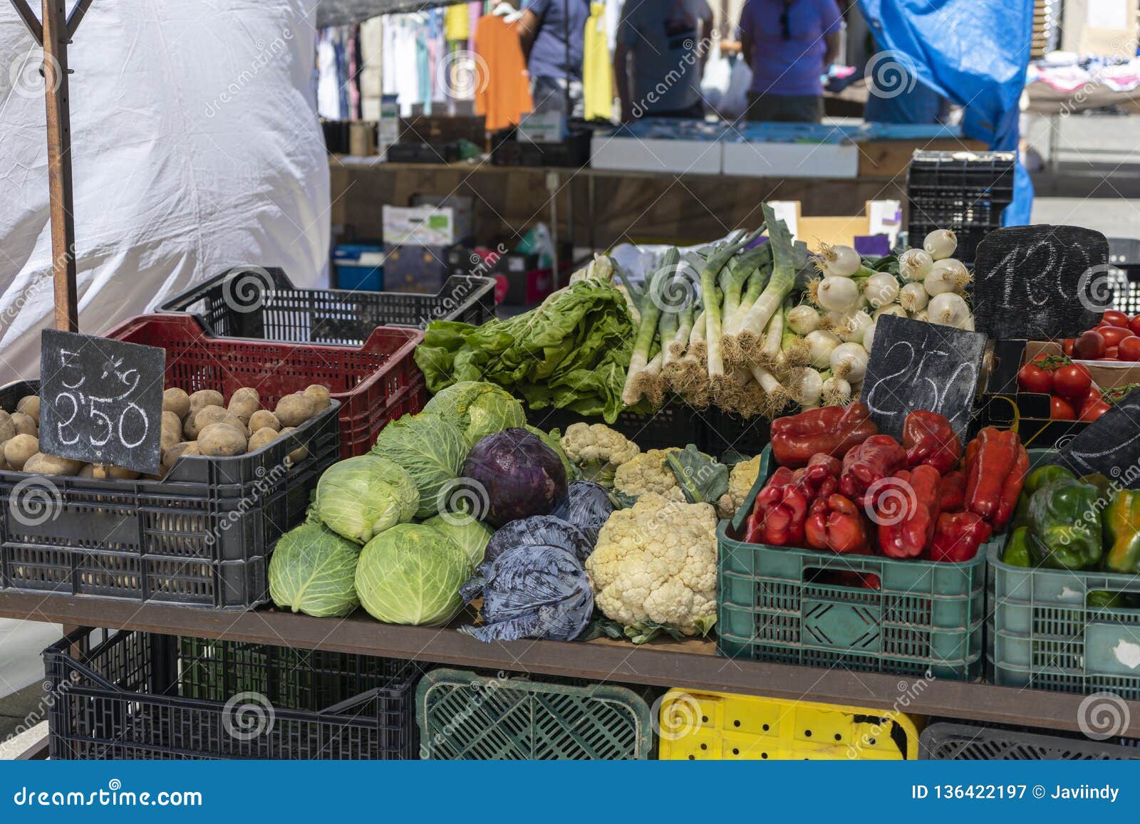 Organic Fruit and Vegetable Stand Stock Image - Image of food, color ...