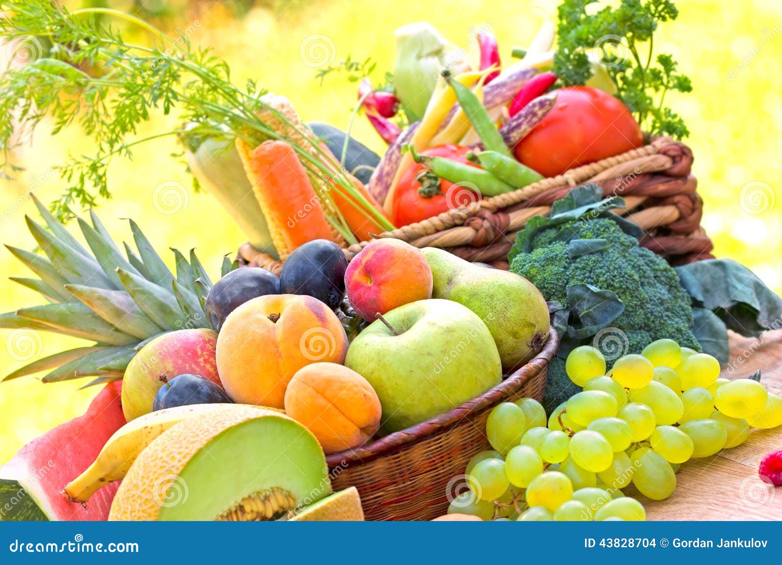 Organic Fruits and Vegetables Stock Photo - Image of fruit, corn: 43828704