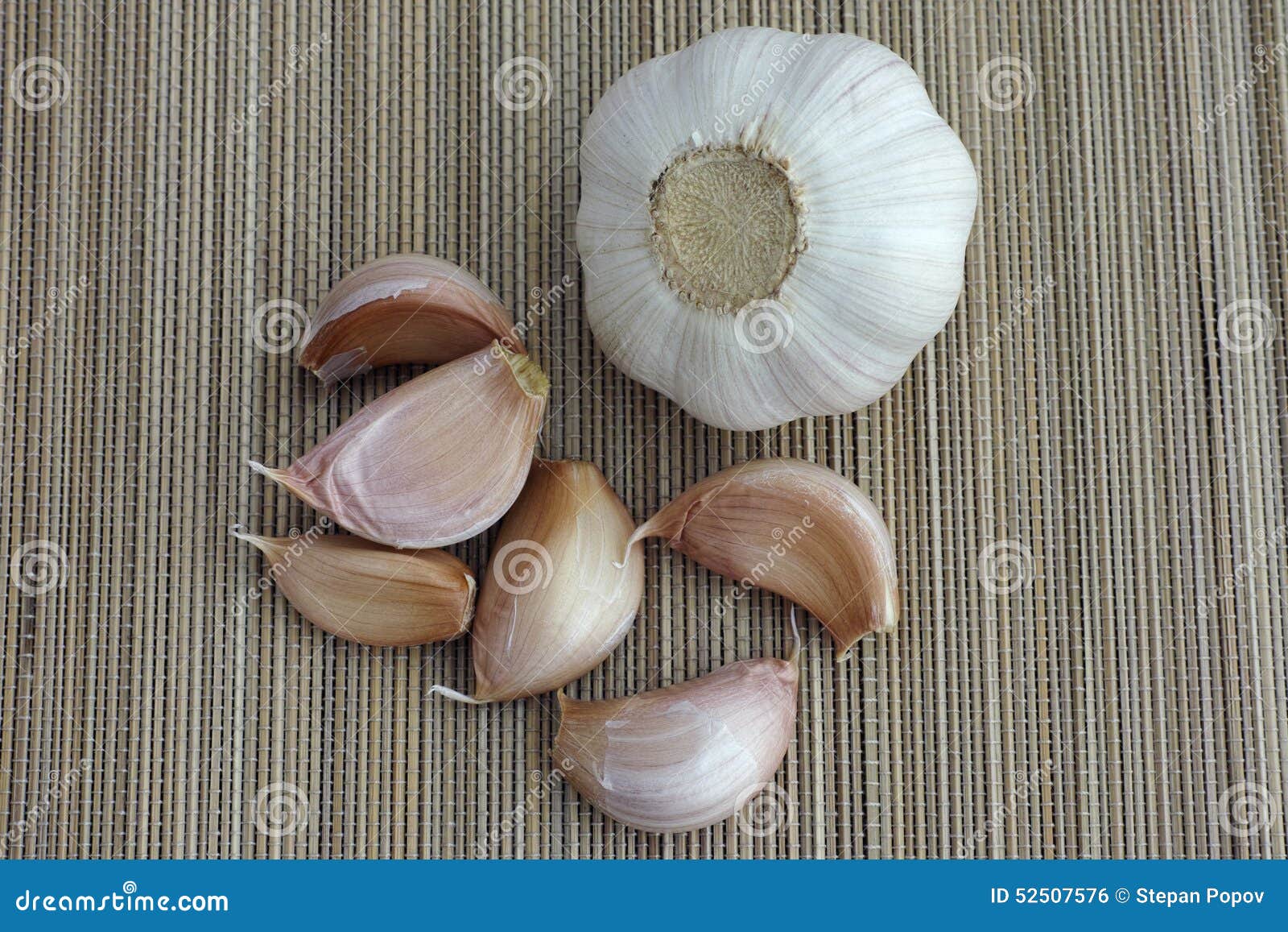 Organic garlic stock photo. Image of clove, closeup, organic - 52507576