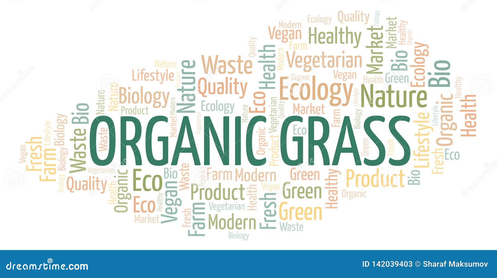 Organic Grass word cloud stock illustration. Illustration of word ...
