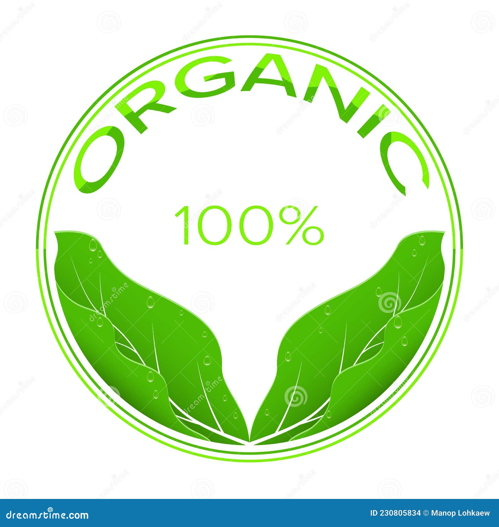 Organic Green Leaves Logo Vector Illustration Stock Vector ...