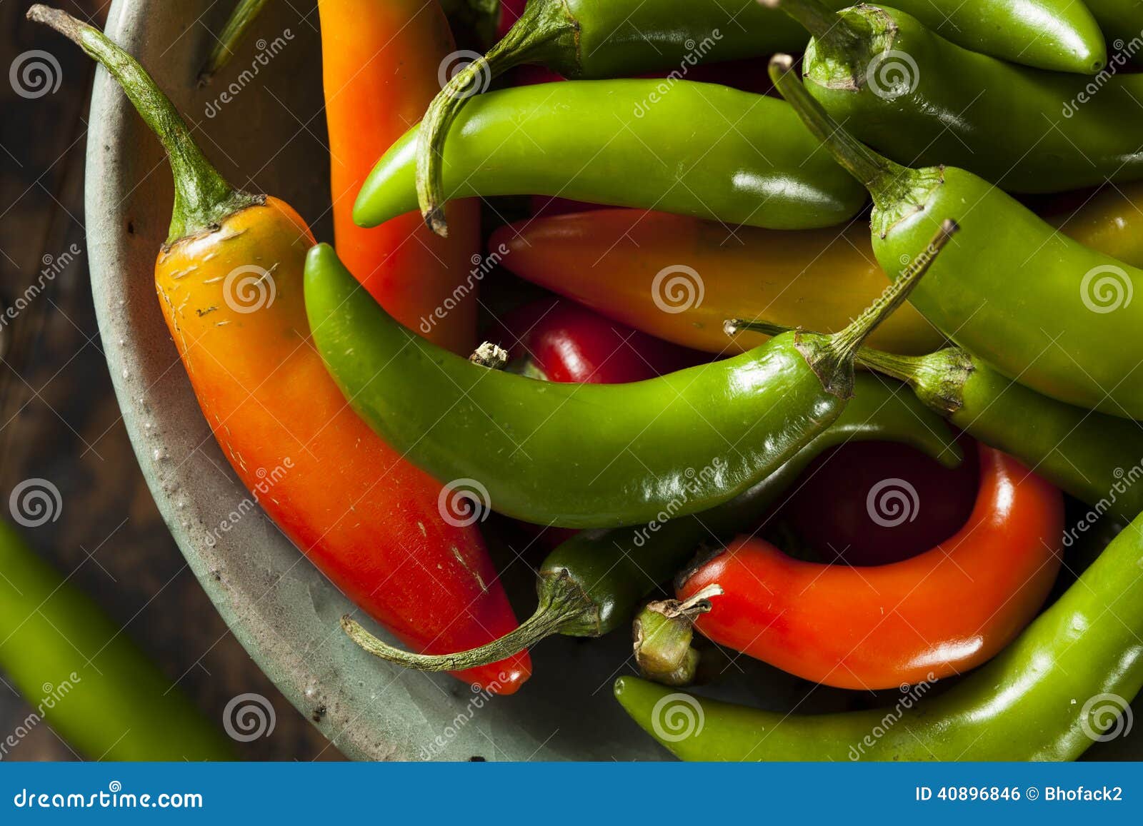 Organic Green Spicy Serrano Peppers Stock Photo - Image of freshness ...