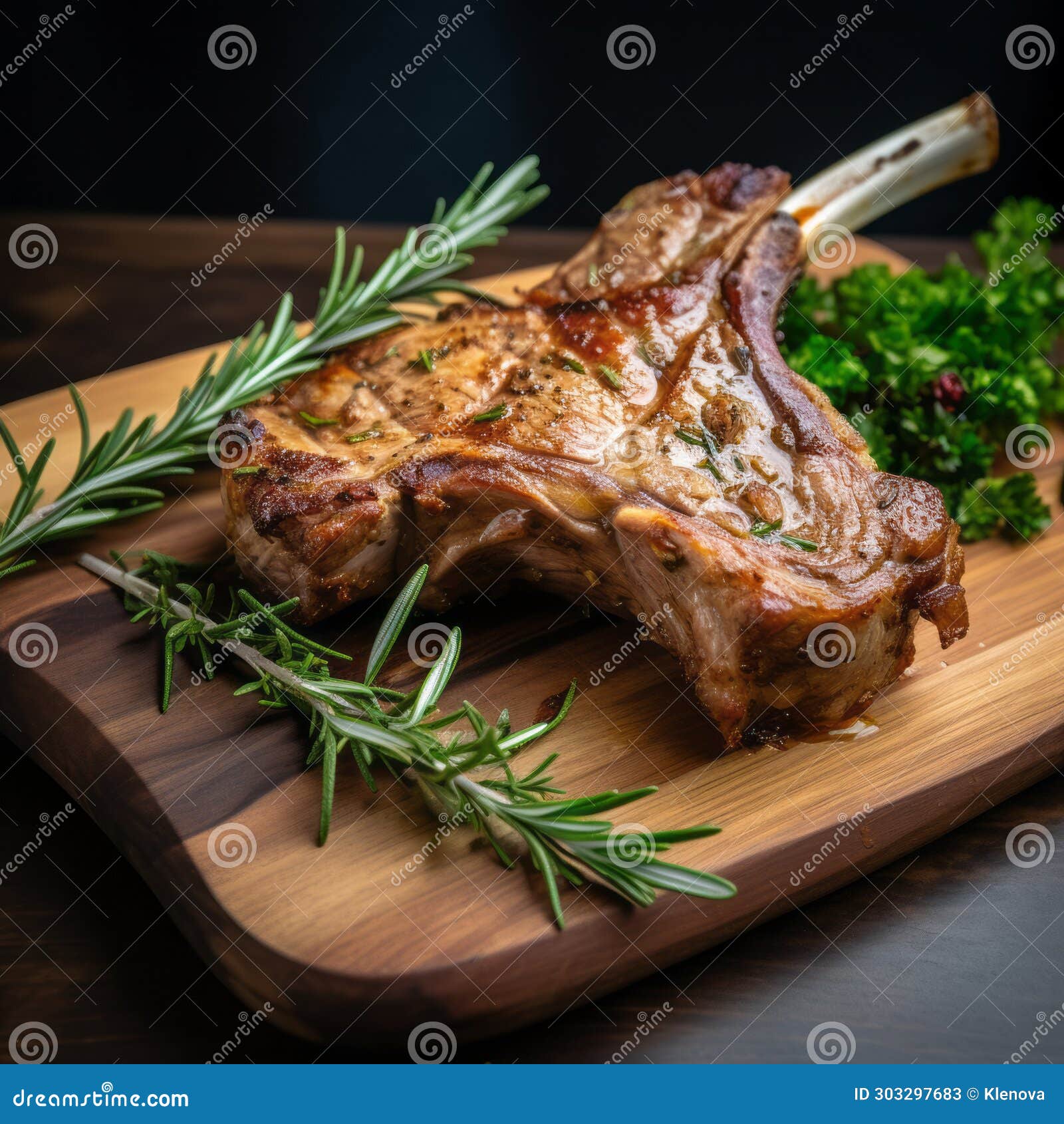 Organic Grilled Lamb Chops on a Plate Stock Illustration - Illustration ...