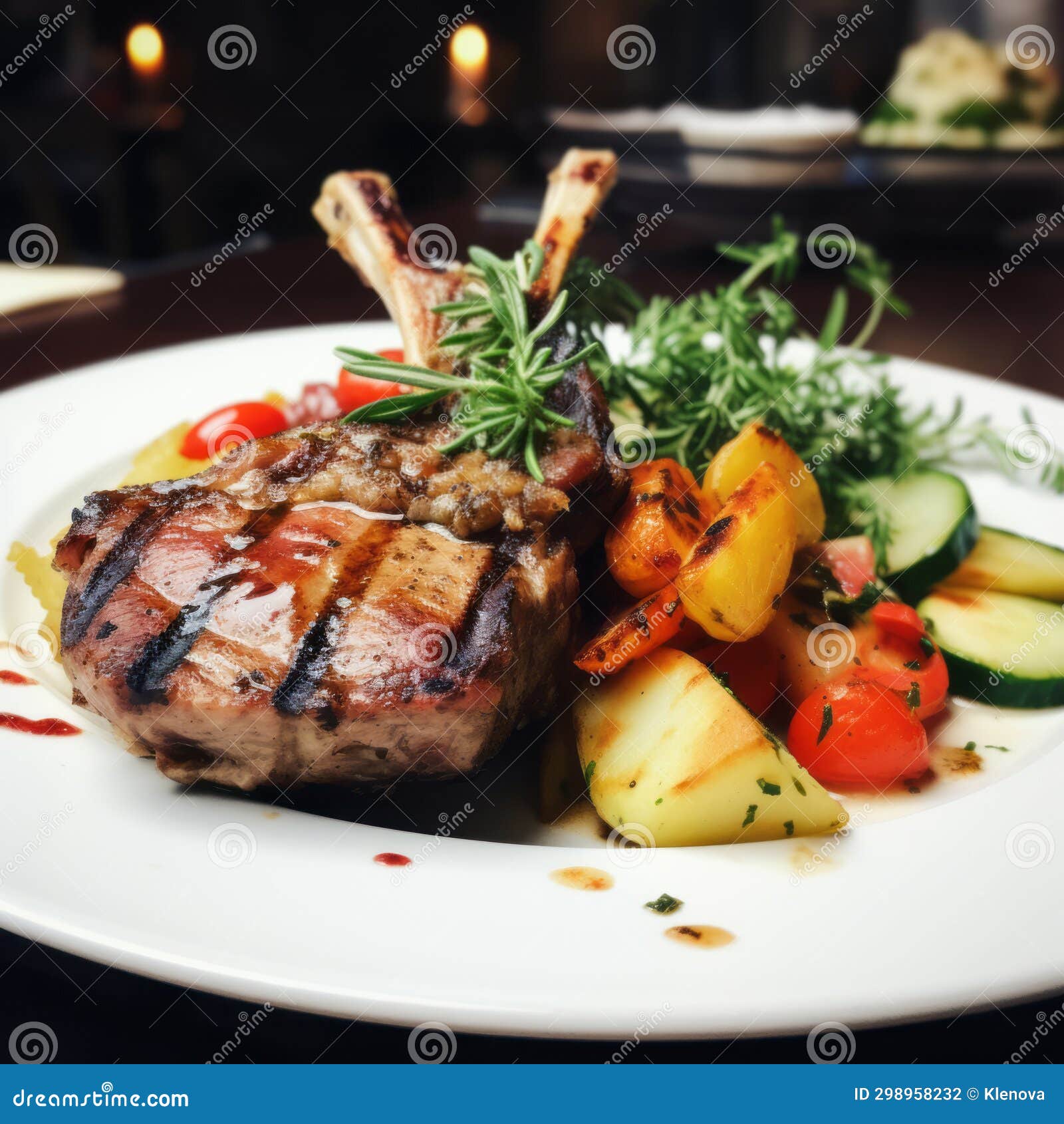 Organic Grilled Lamb Chops on a Plate Stock Photo - Image of dish ...