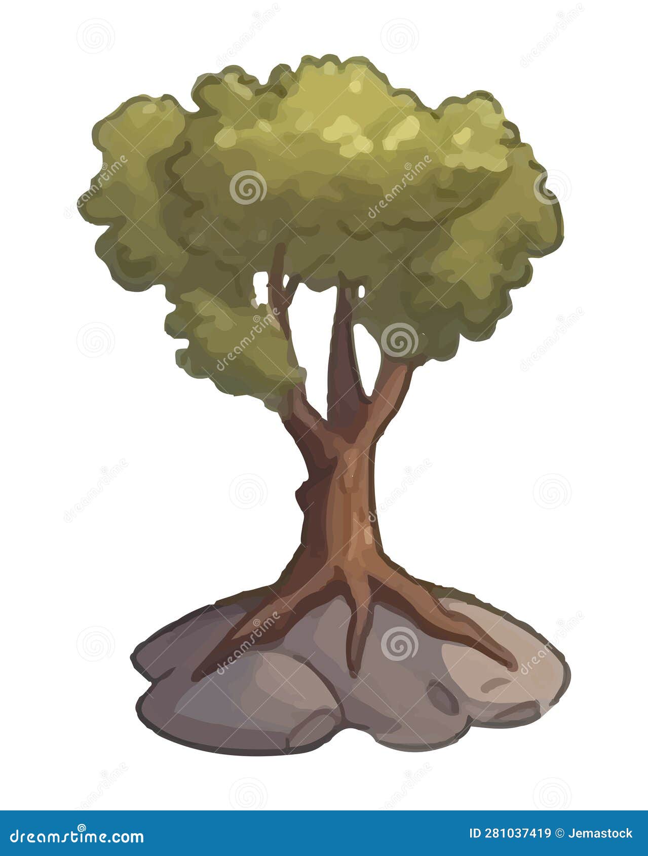 Organic Growth of Nature Symbol a Green Tree Stock Vector ...