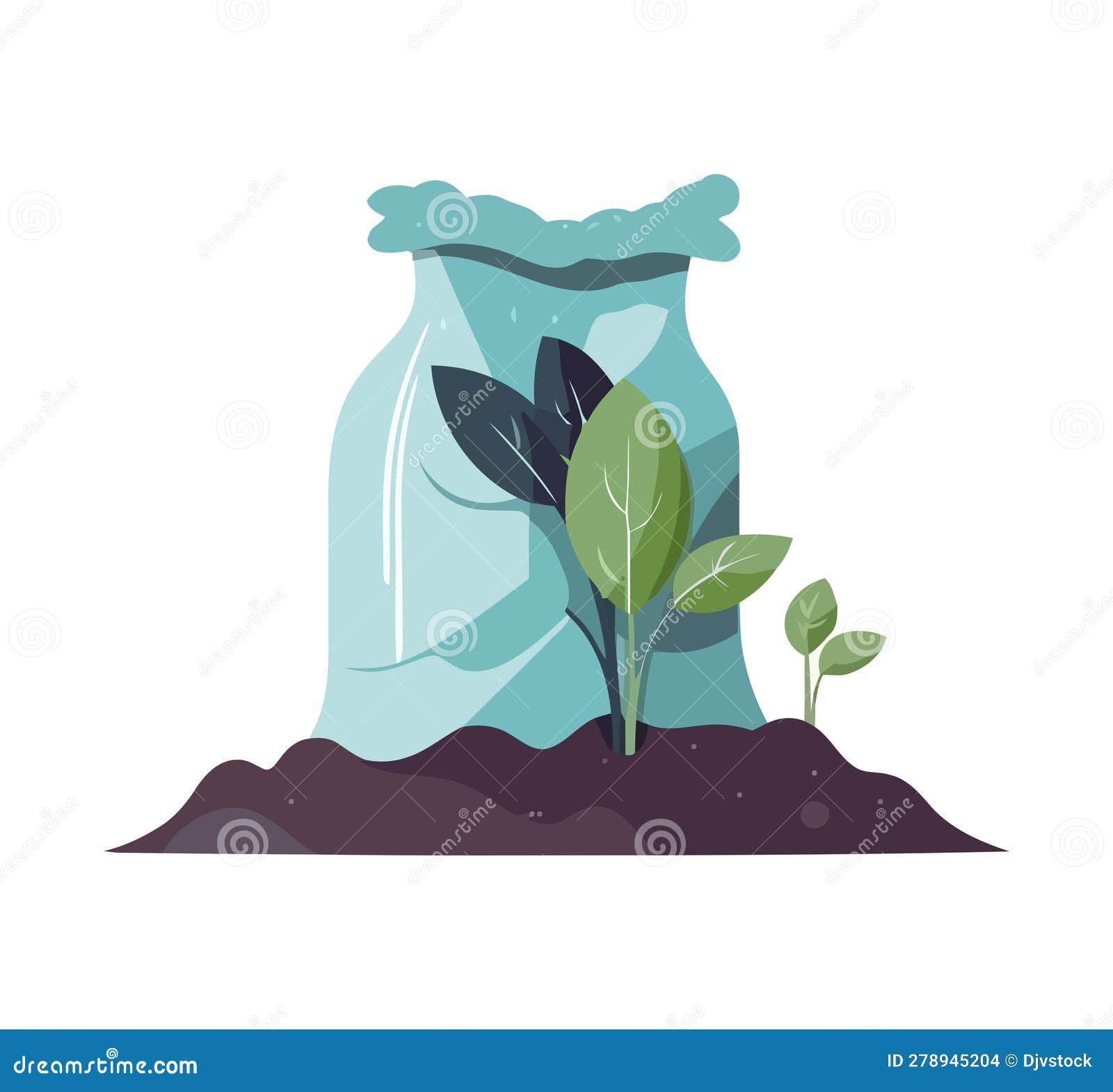 Organic Growth Symbolized by Leaf and Plant Stock Vector - Illustration ...