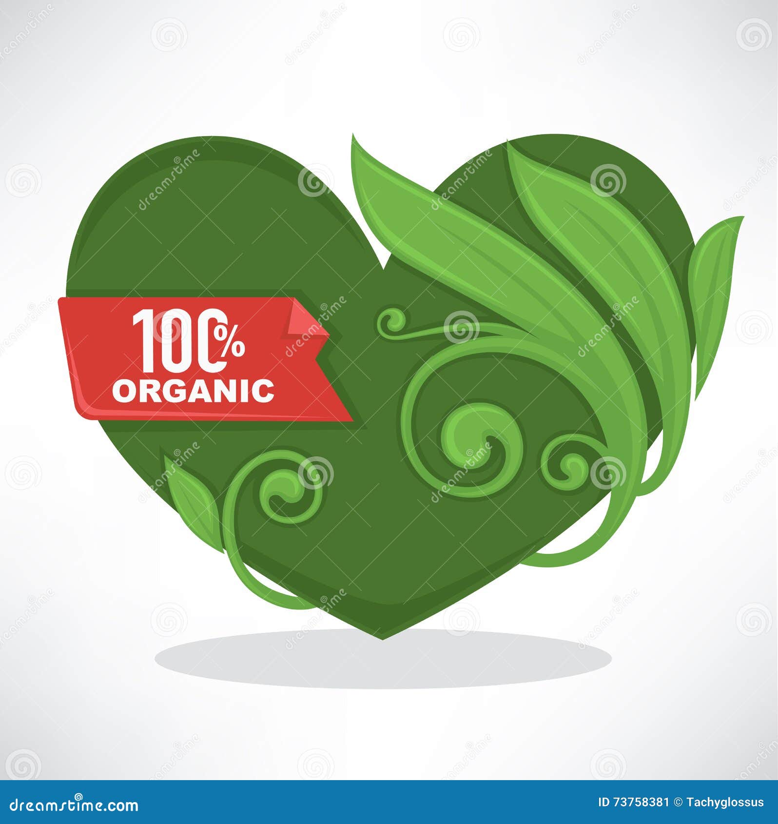 Organic heart stock vector. Illustration of flat, advertising - 73758381