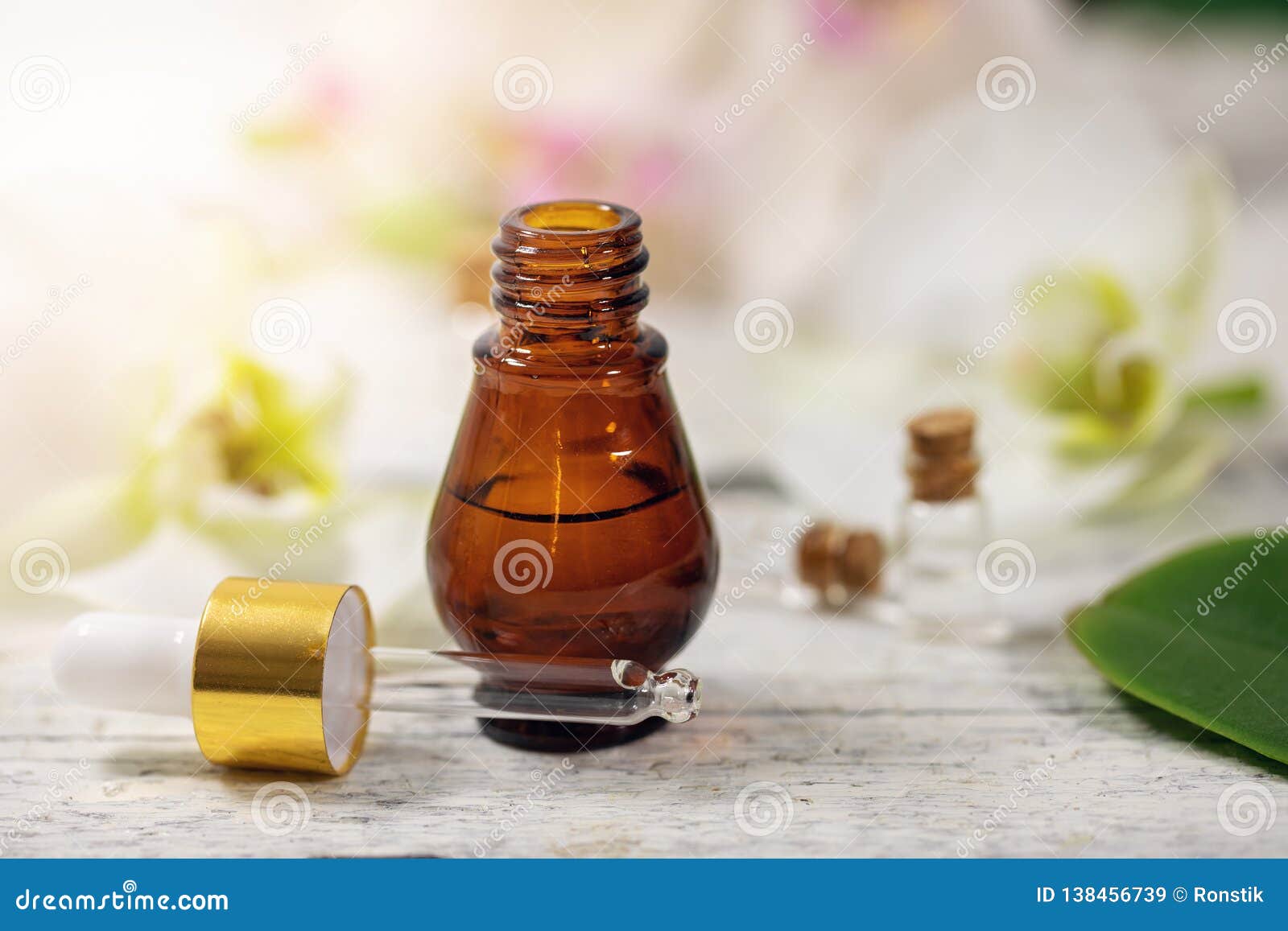 Organic Herbal Essential Oil Bottle and Dropper Stock Image - Image of ...