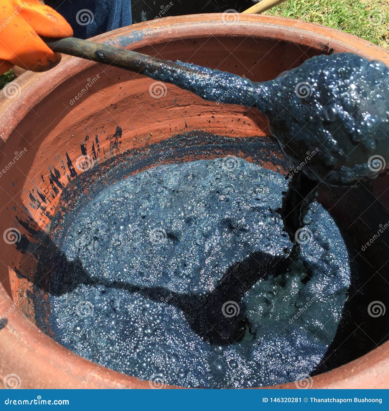 Indigo pot stock image. Image of craft, indigo, blue - 146320281