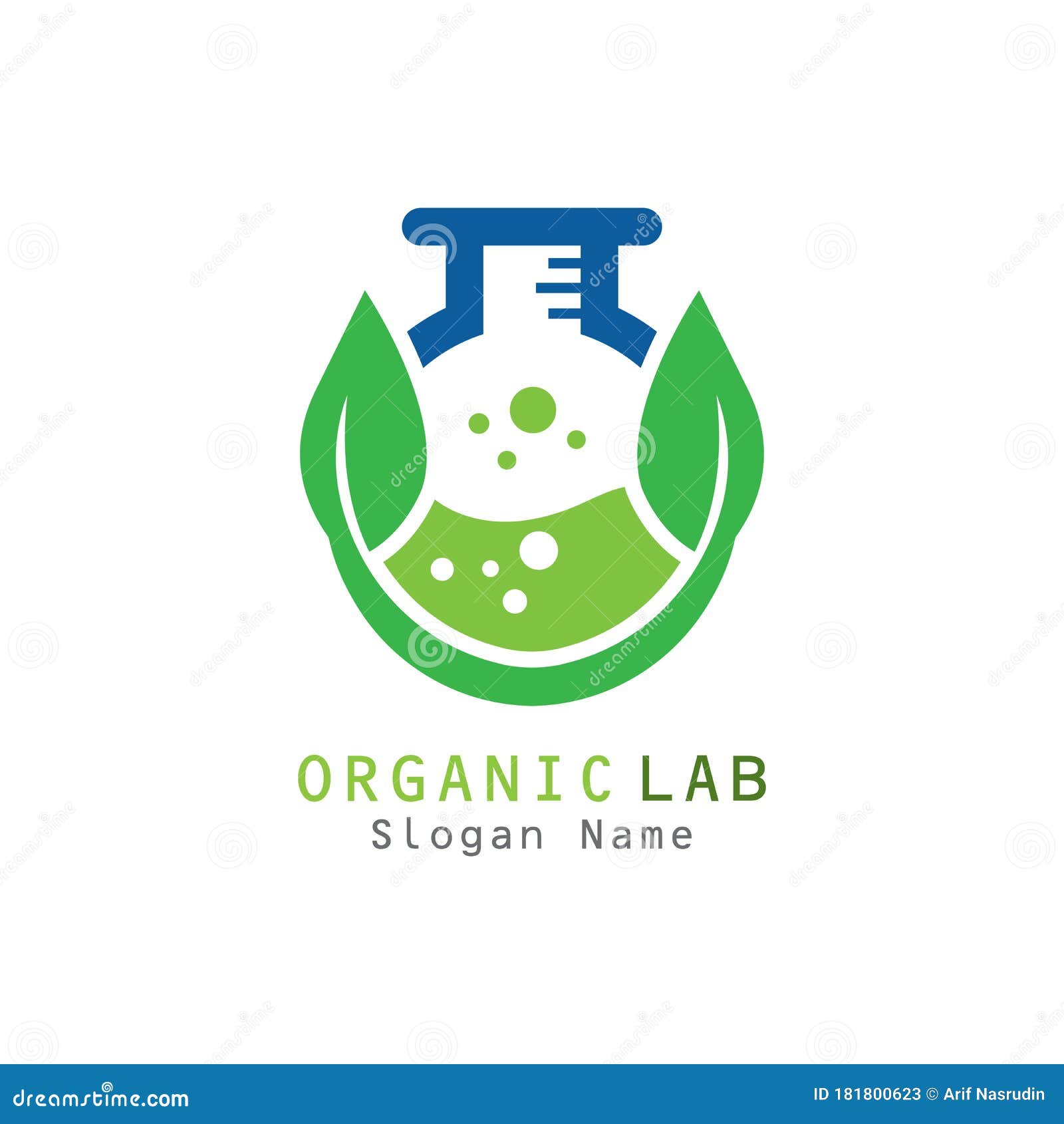 Organic Lab with Leaf Premium Logo Illustration Vector Icon Stock ...