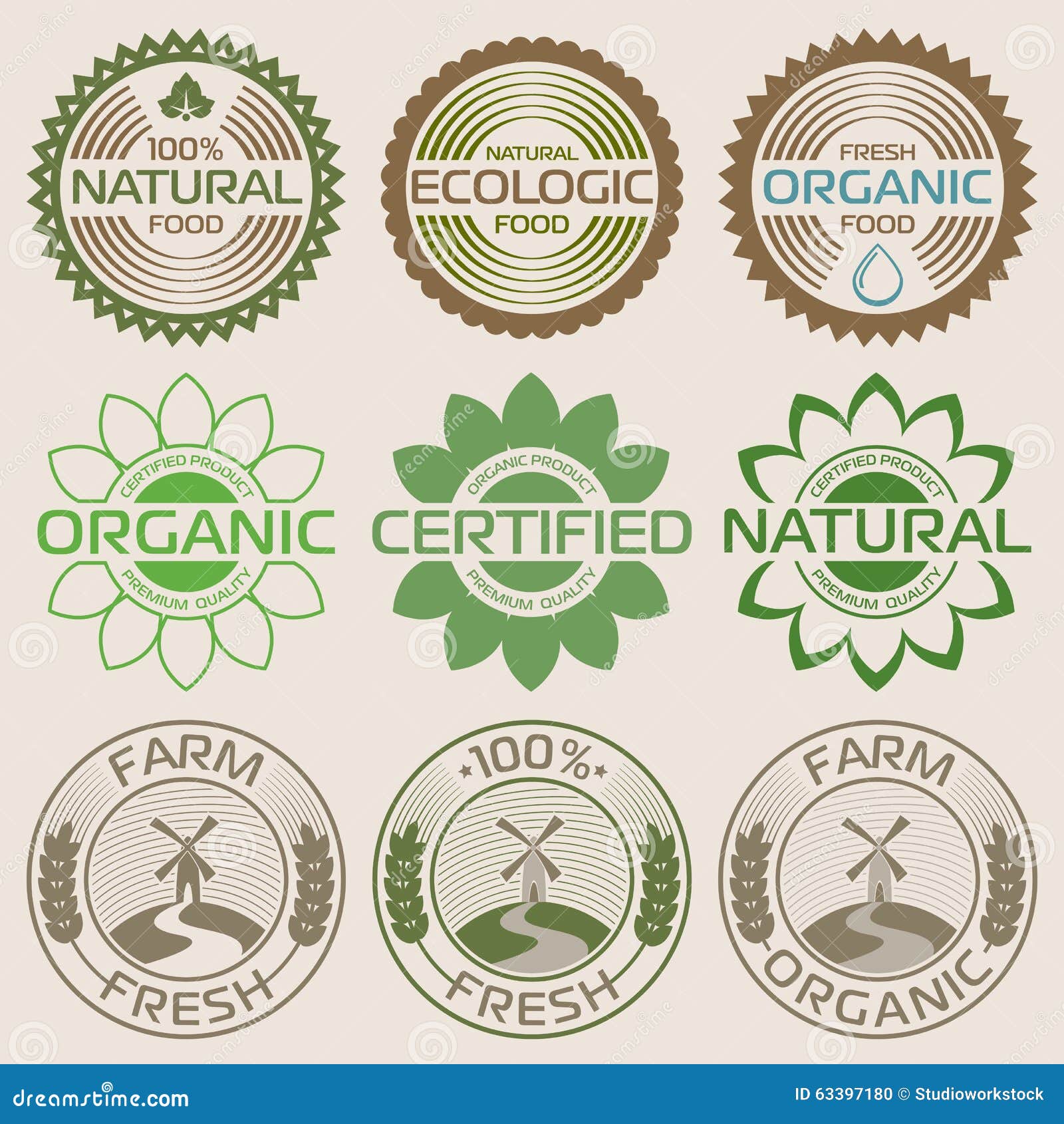 Organic Labels and Elements Stock Illustration - Illustration of design ...