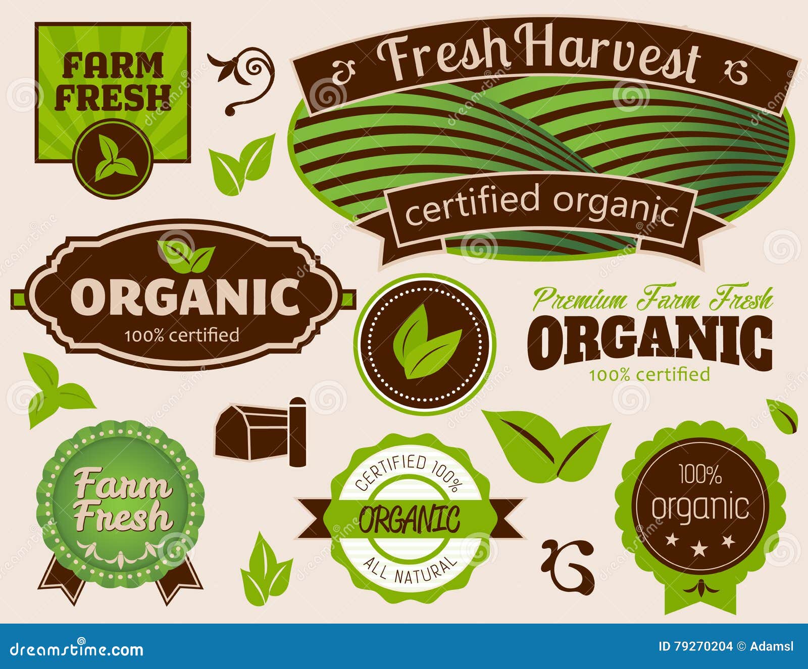 Organic Labels Set. Collection Various Logo For Organic Cosmetics Or ...