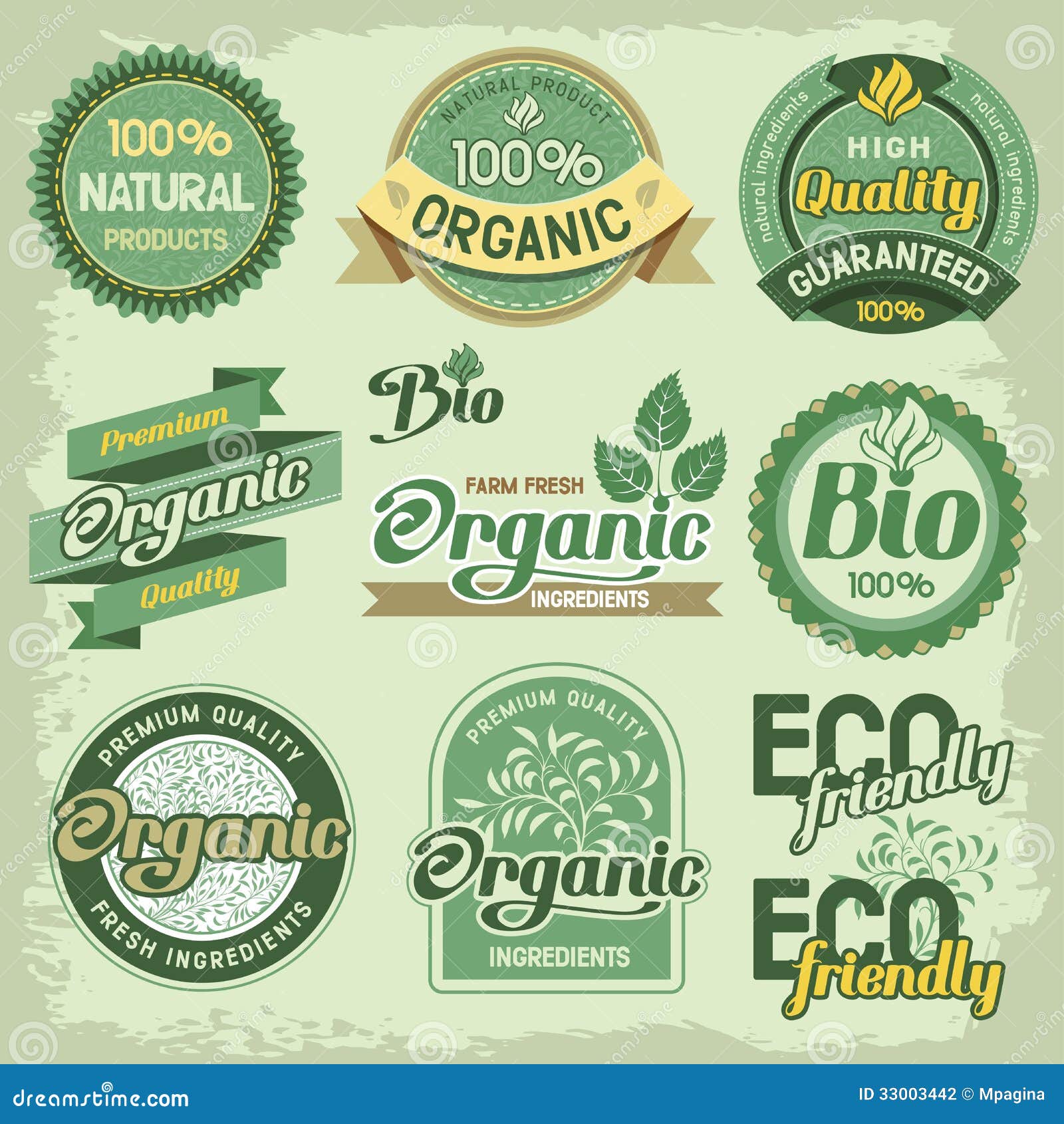 Organic labels stock vector. Illustration of product - 33003442