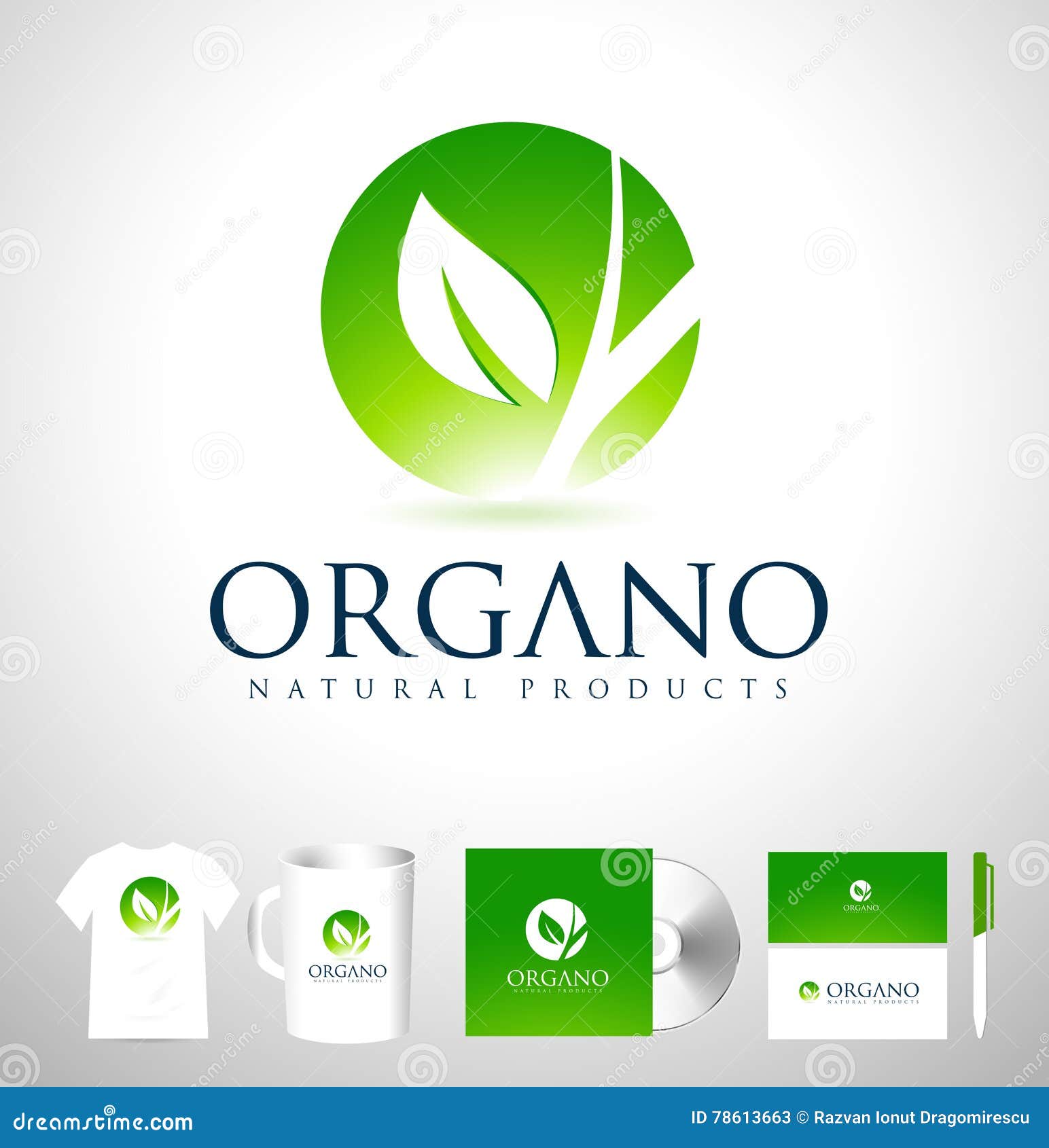 Organic Leaf Circle Emblem Symbol Graphic Logo Vector Illustration ...