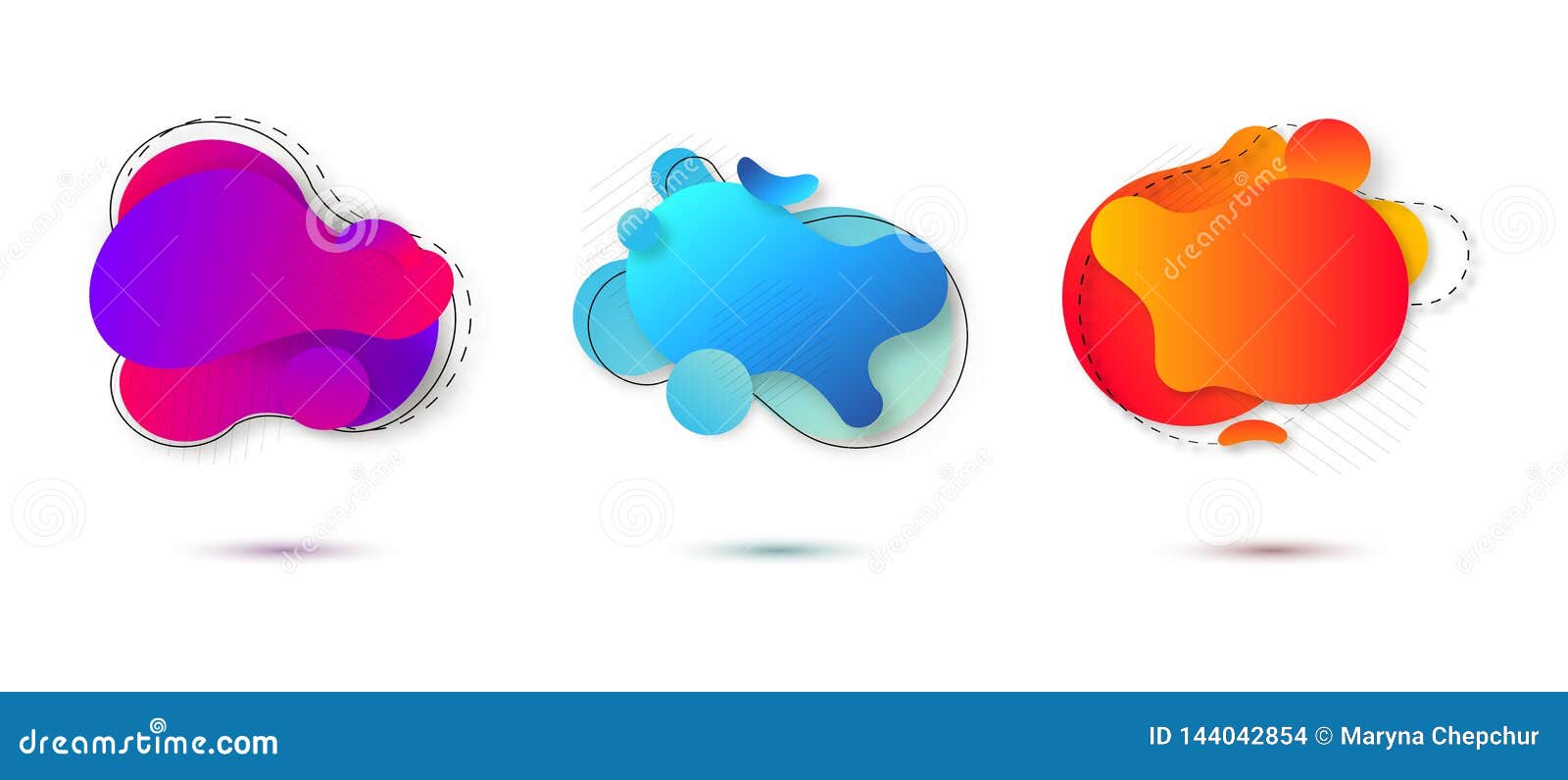 Organic Liquid Abstract Shape on the White Background. Fluid Gradient ...