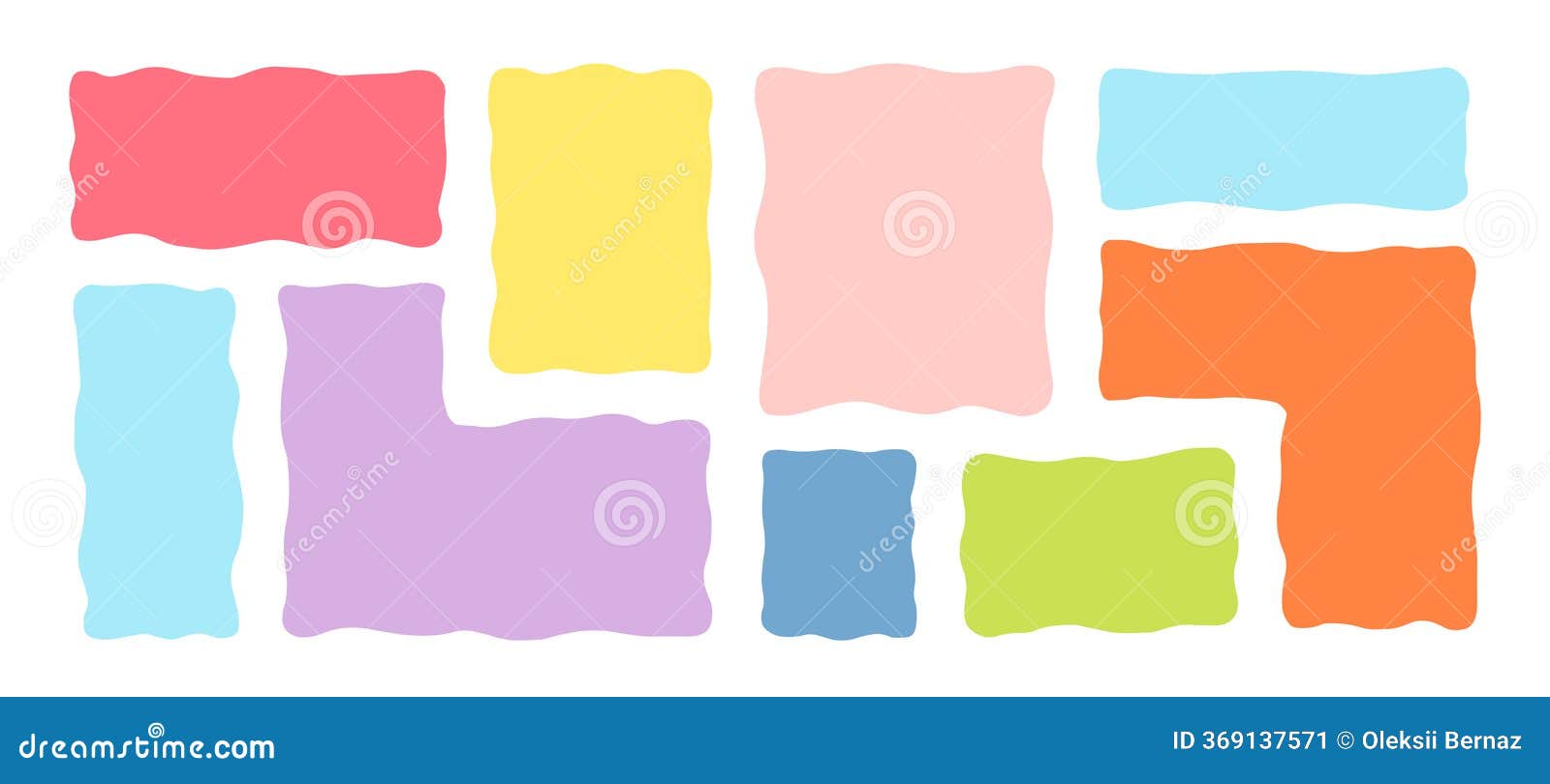 Organic Liquid Rectangle Frame Shapes Set. Hand Drawn Abstract Vector Fluid Square Blobs. Wavy ...