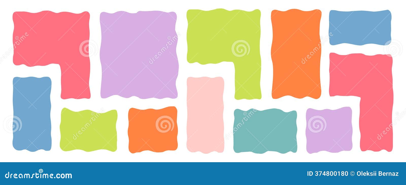 Organic Liquid Rectangle Frame Shapes Set. Hand Drawn Abstract Vector ...