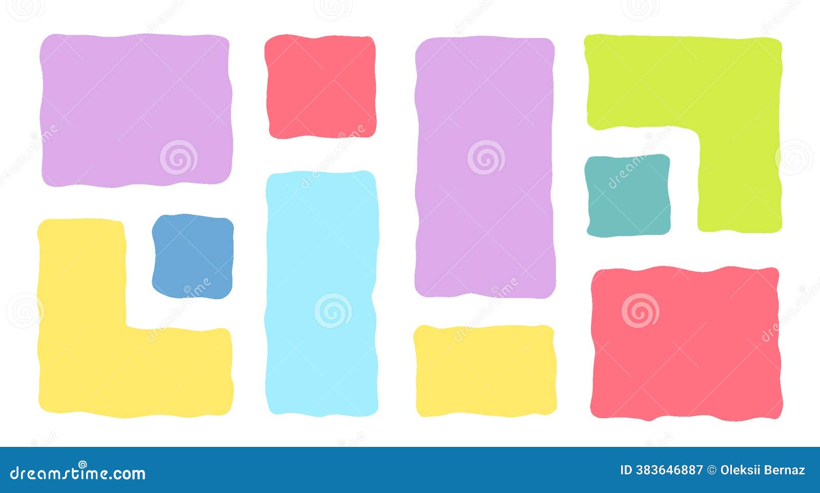Organic Liquid Rectangle Frame Shapes Set. Hand Drawn Abstract Vector Fluid Square Blobs. Wavy ...