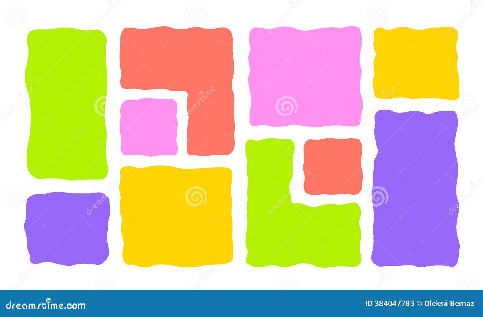 Organic Liquid Rectangle Frame Shapes Set. Hand Drawn Abstract Vector Fluid Square Blobs. Wavy ...