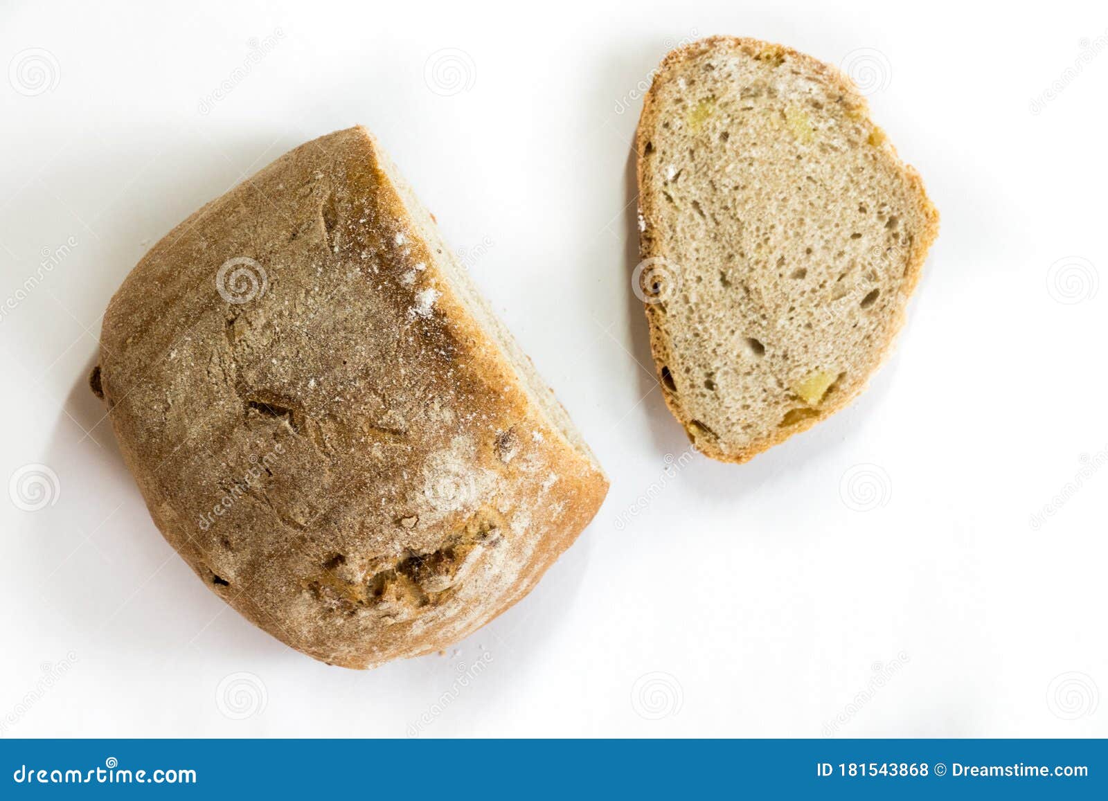 Organic Loaf of Bread from Above Stock Photo - Image of crust, pastry ...