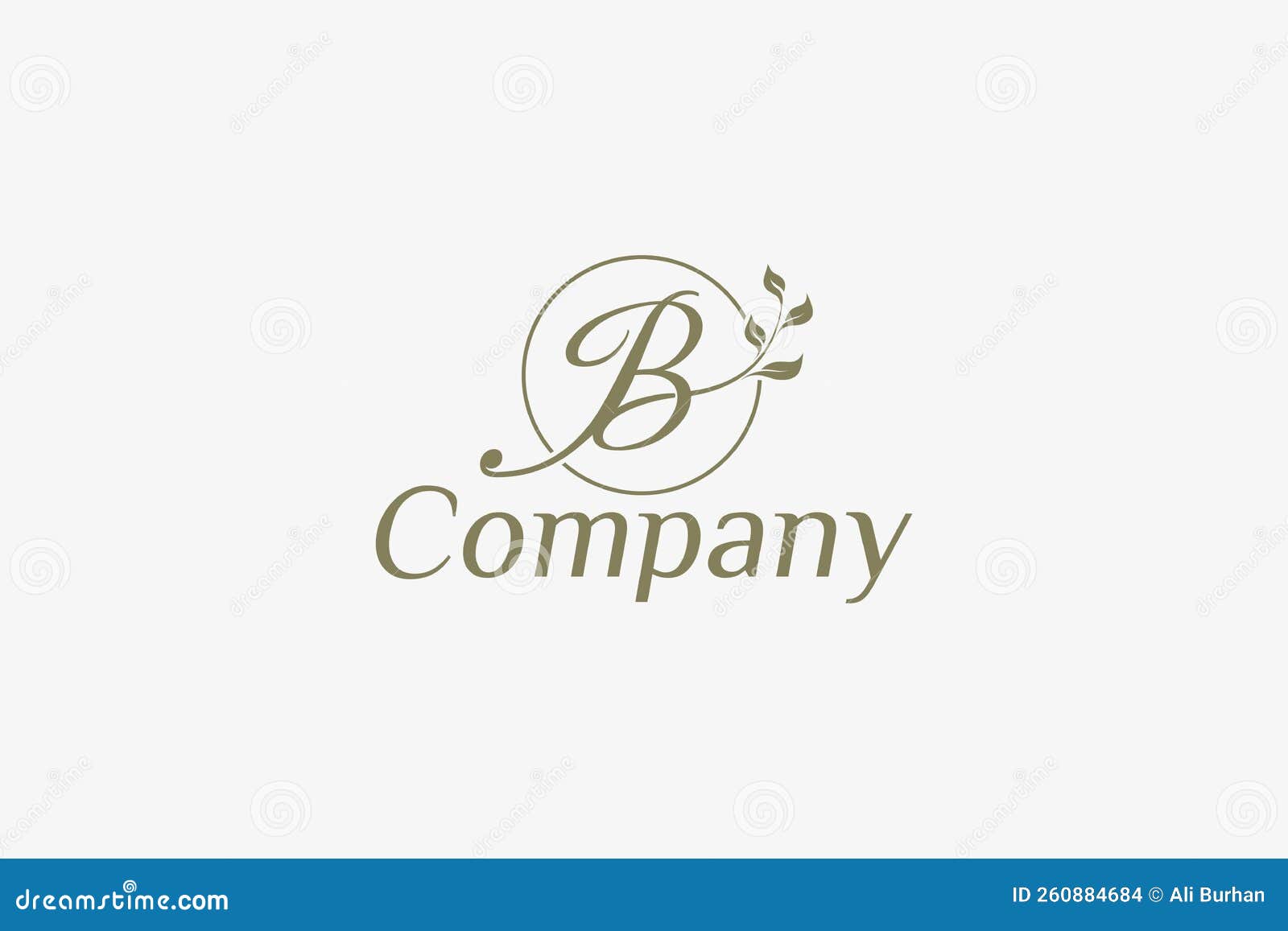 Organic Logo with a Combination of Letter B, Circle and Leaves. Organic ...
